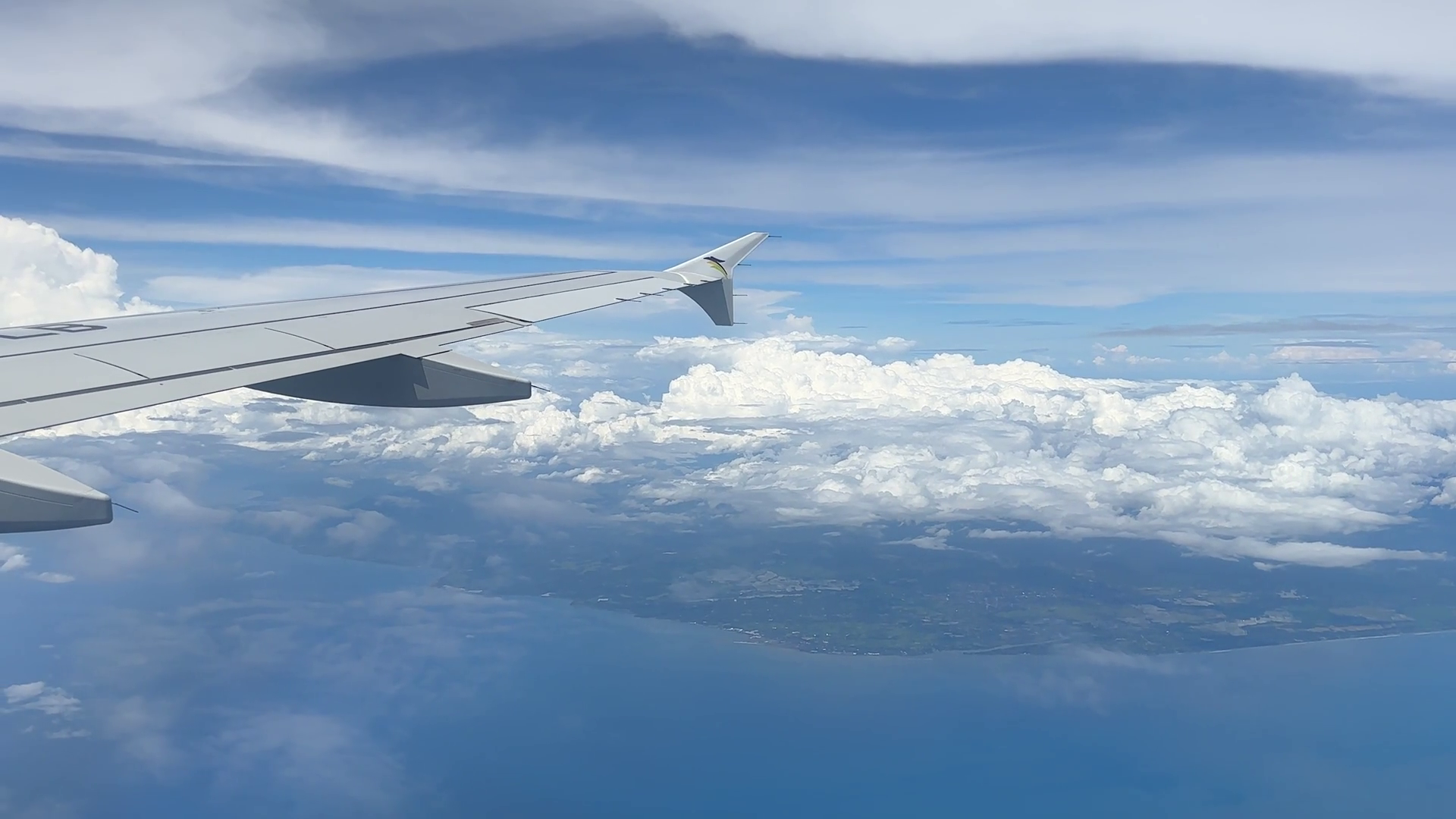 Airplane Window View Overlooking Bali Island Stock Footage SBV ...