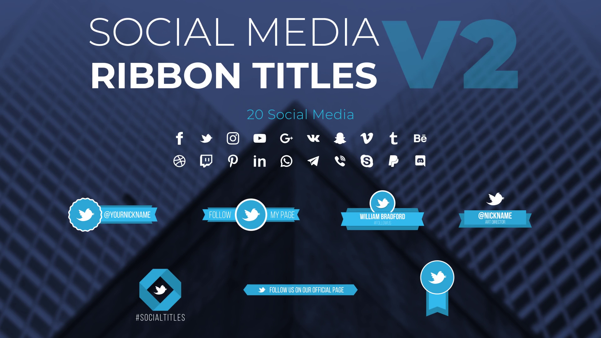 Social Media Ribbon Titles V2 Template SBV-346497326 - Storyblocks