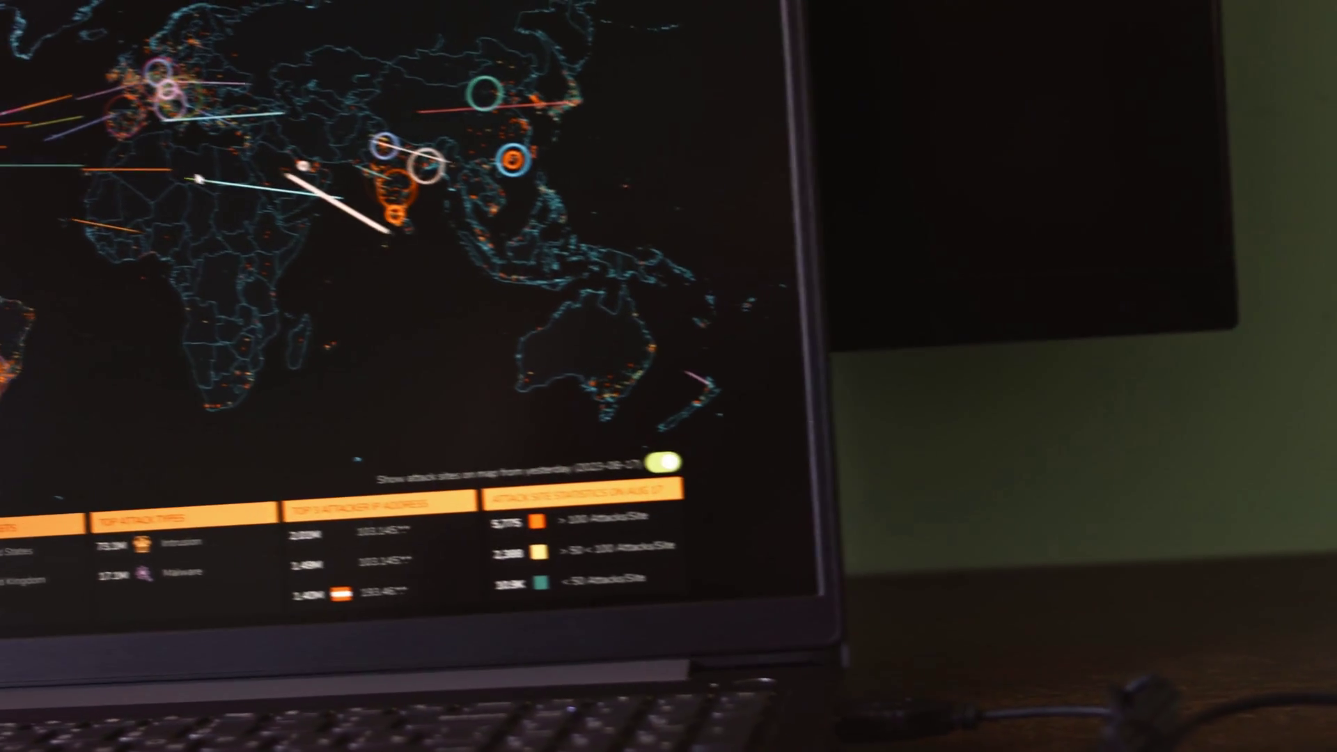 Cyber Attack Map Professional Team Of Cyber Stock Footage SBV-348459654 ...