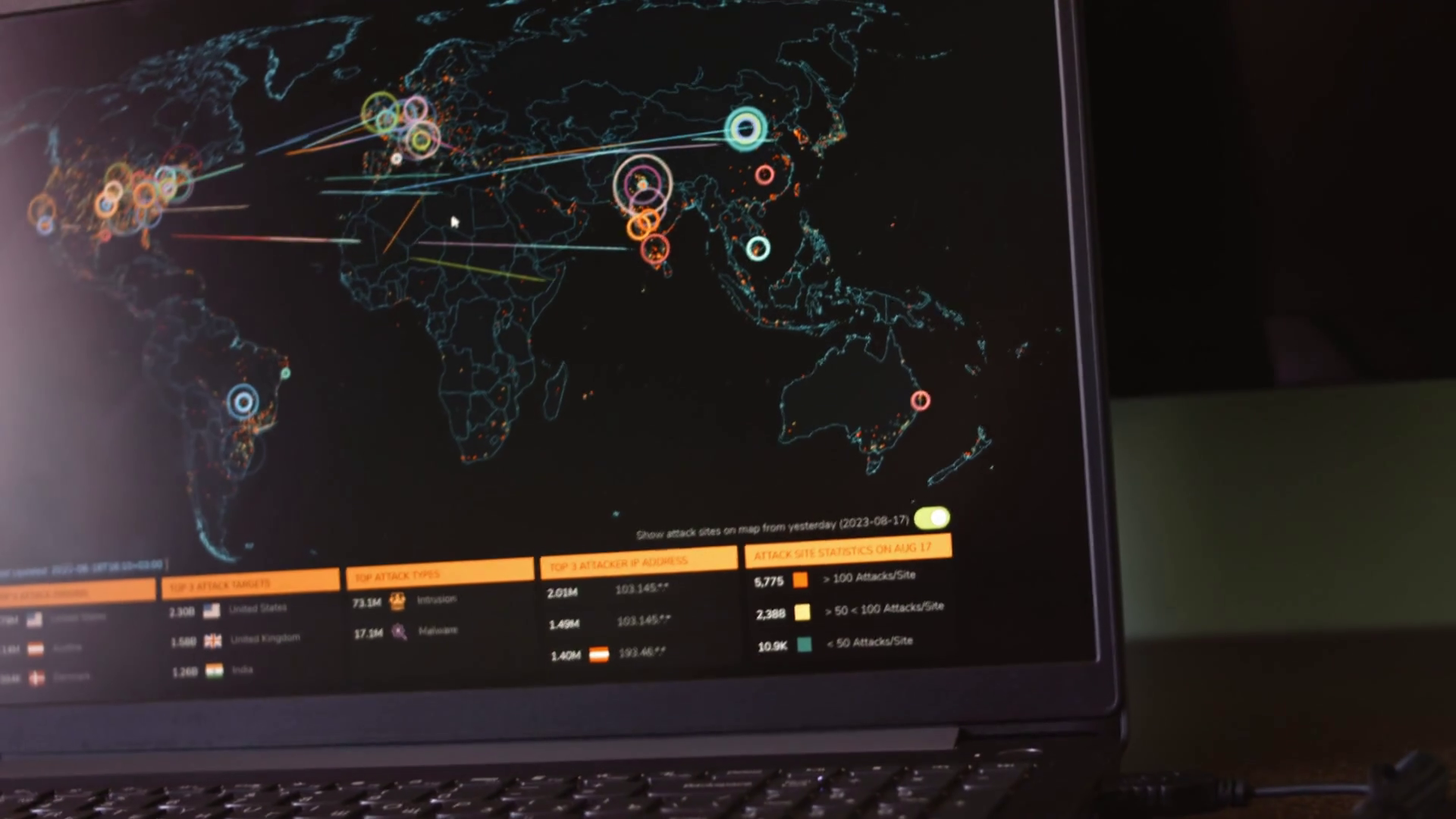 Cyber Attack Map Professional Team Of Cyber Stock Footage SBV-348459657 ...