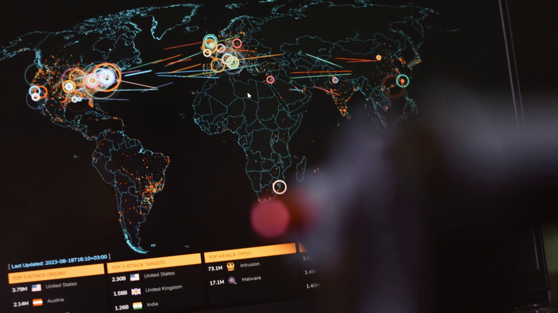 Cyber Attack Map Professional Team Of Cyber Stock Footage SBV-348459664 ...