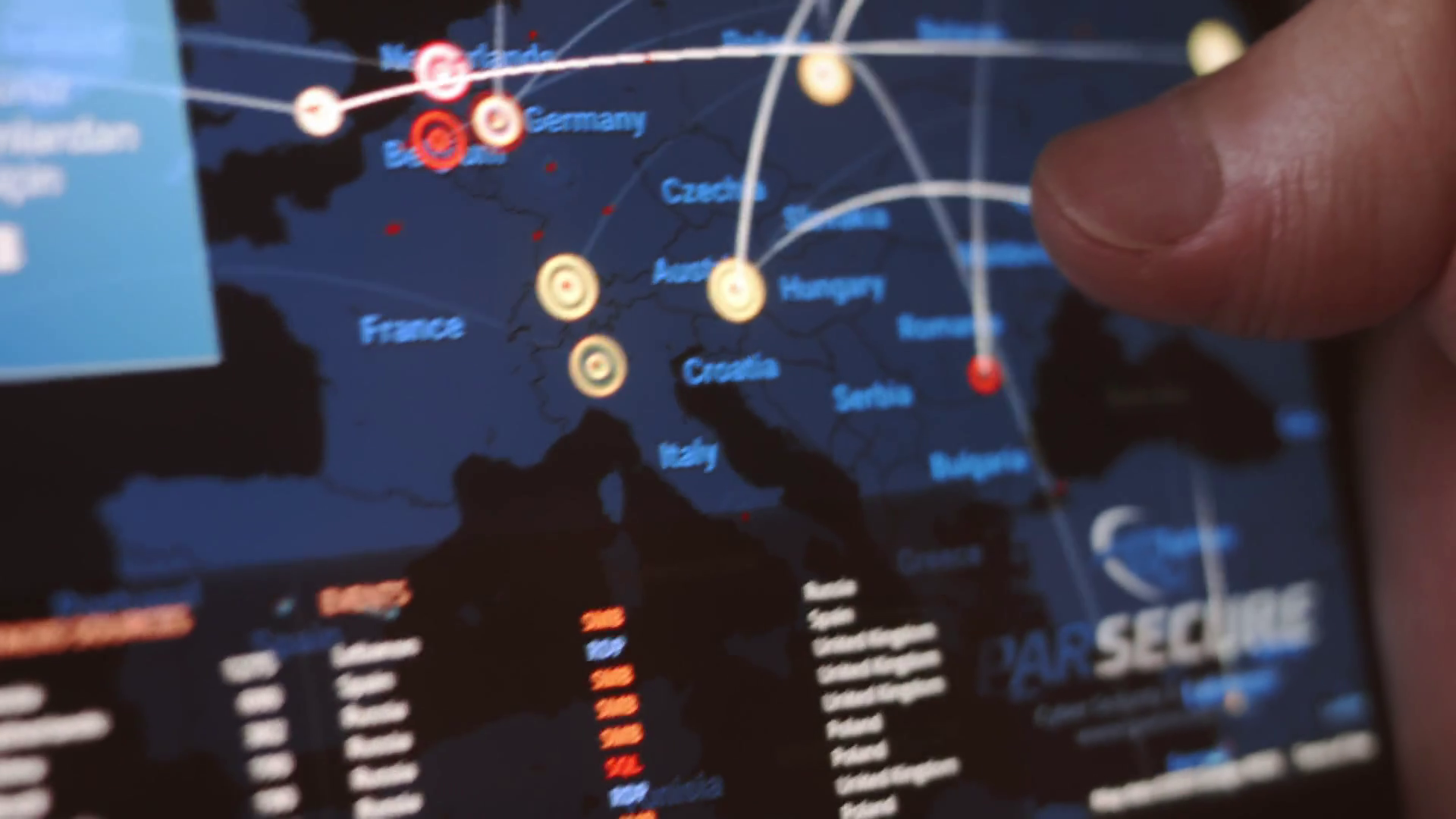 Cyber Attacks Over Europe Camera Shot Mobile Stock Footage SBV ...