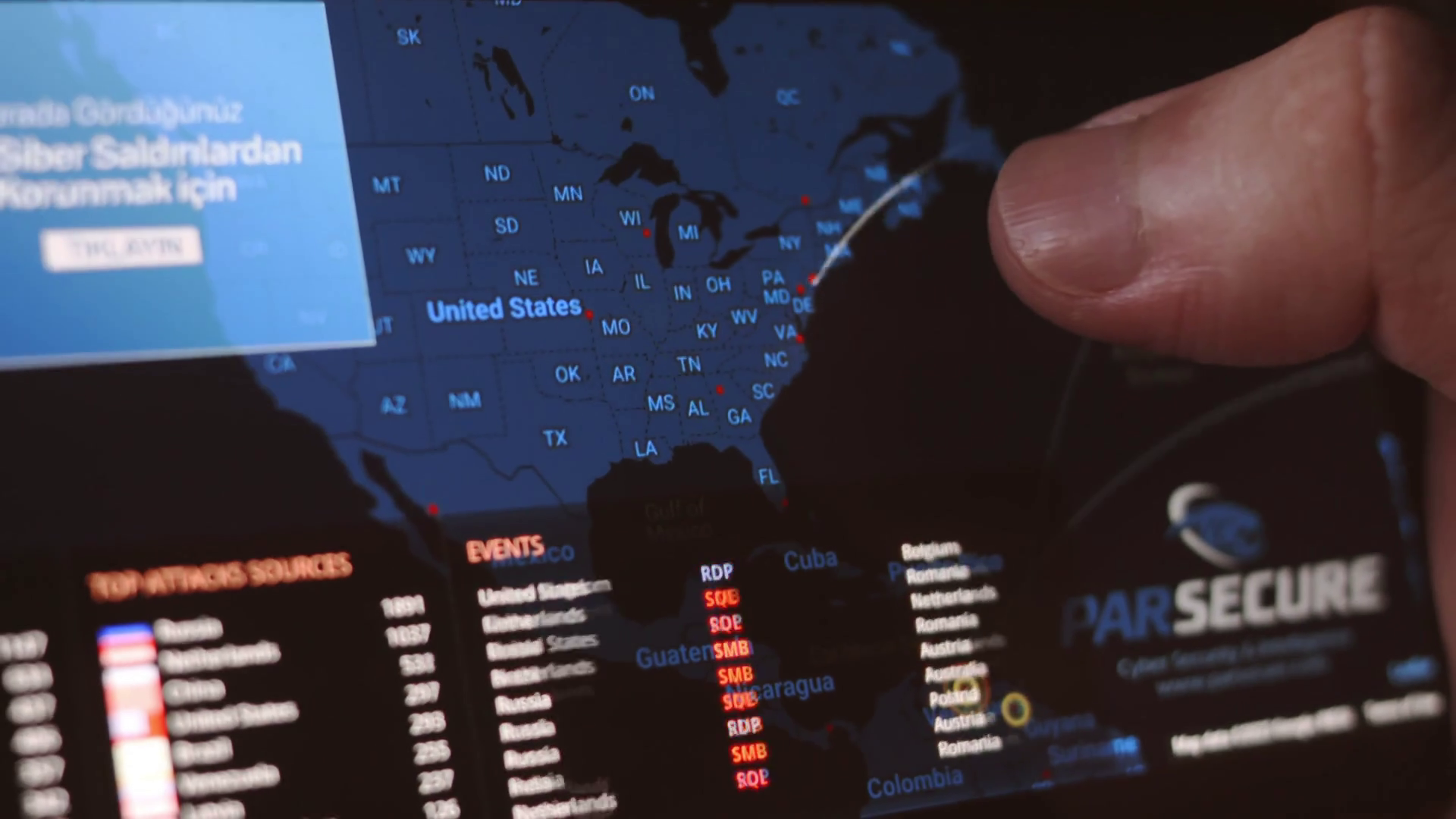 Cyber Attacks Over Usa Camera Shot Mobile Stock Footage SBV-348463394 ...