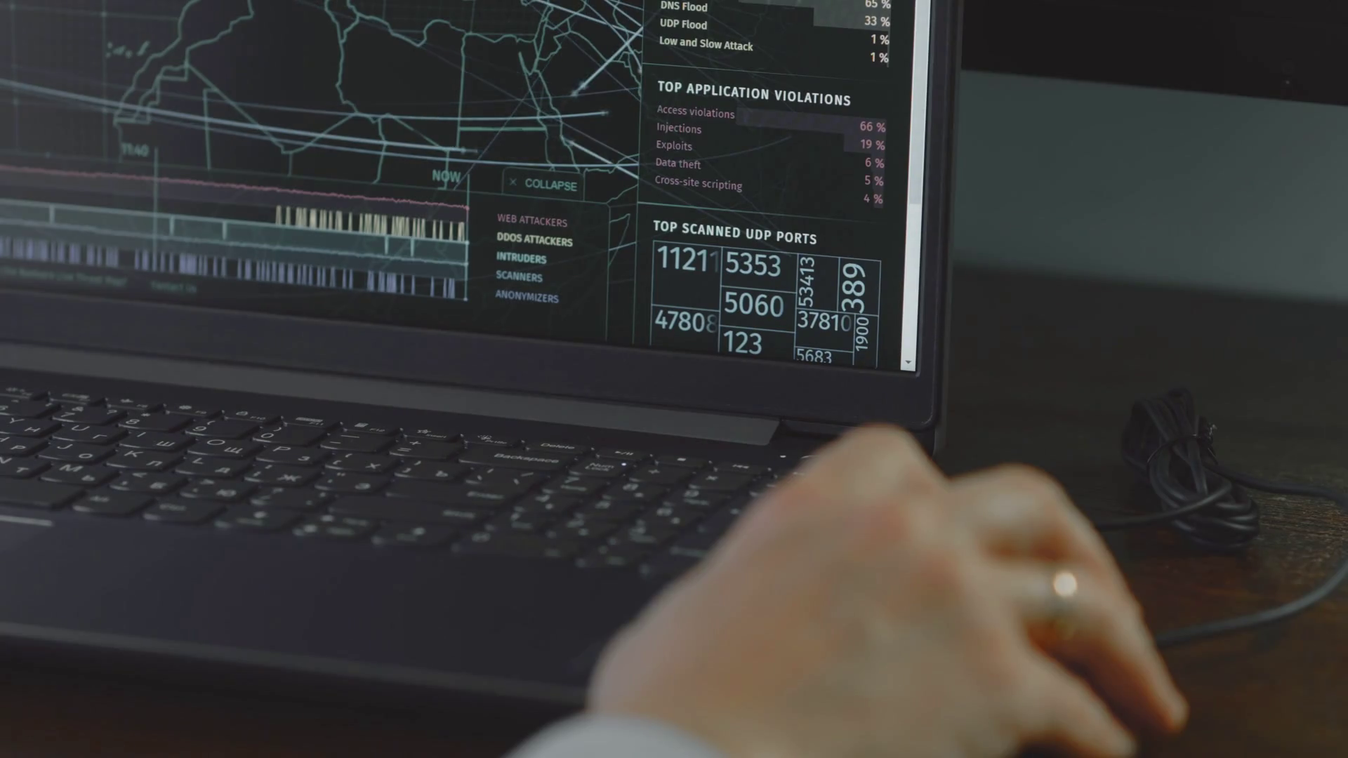 Global Cyber Attack With World Map On Stock Footage SBV-348502633 ...