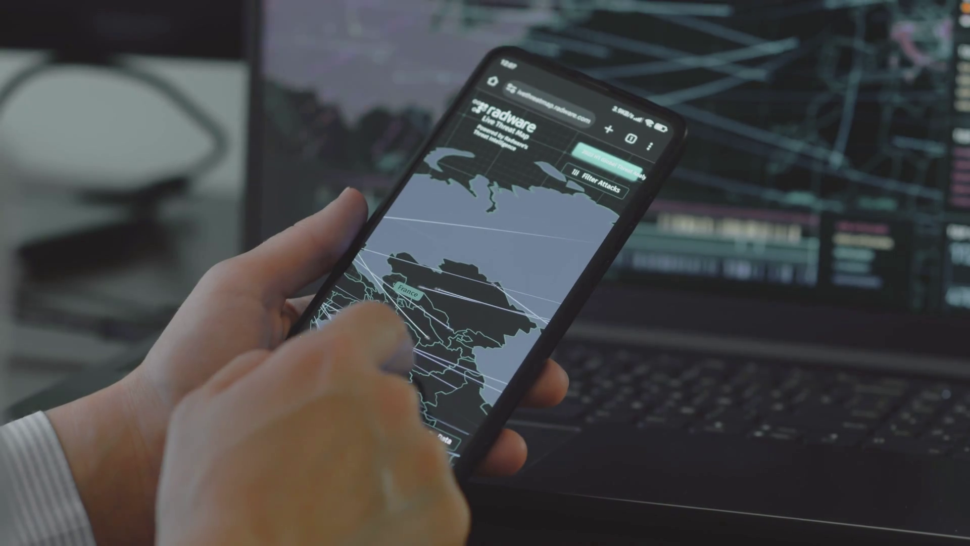 Global Cyber Attack With World Map On Mobile Stock Footage SBV ...
