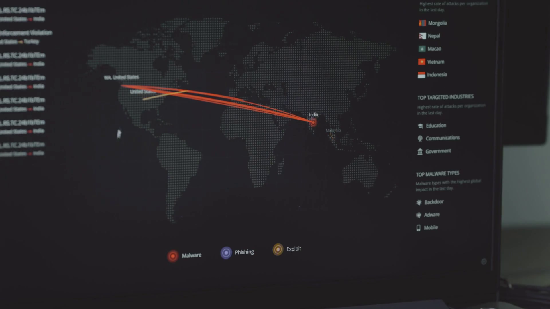 Global Cyber Attack With World Map On Stock Footage SBV-348502863 - Storyblocks