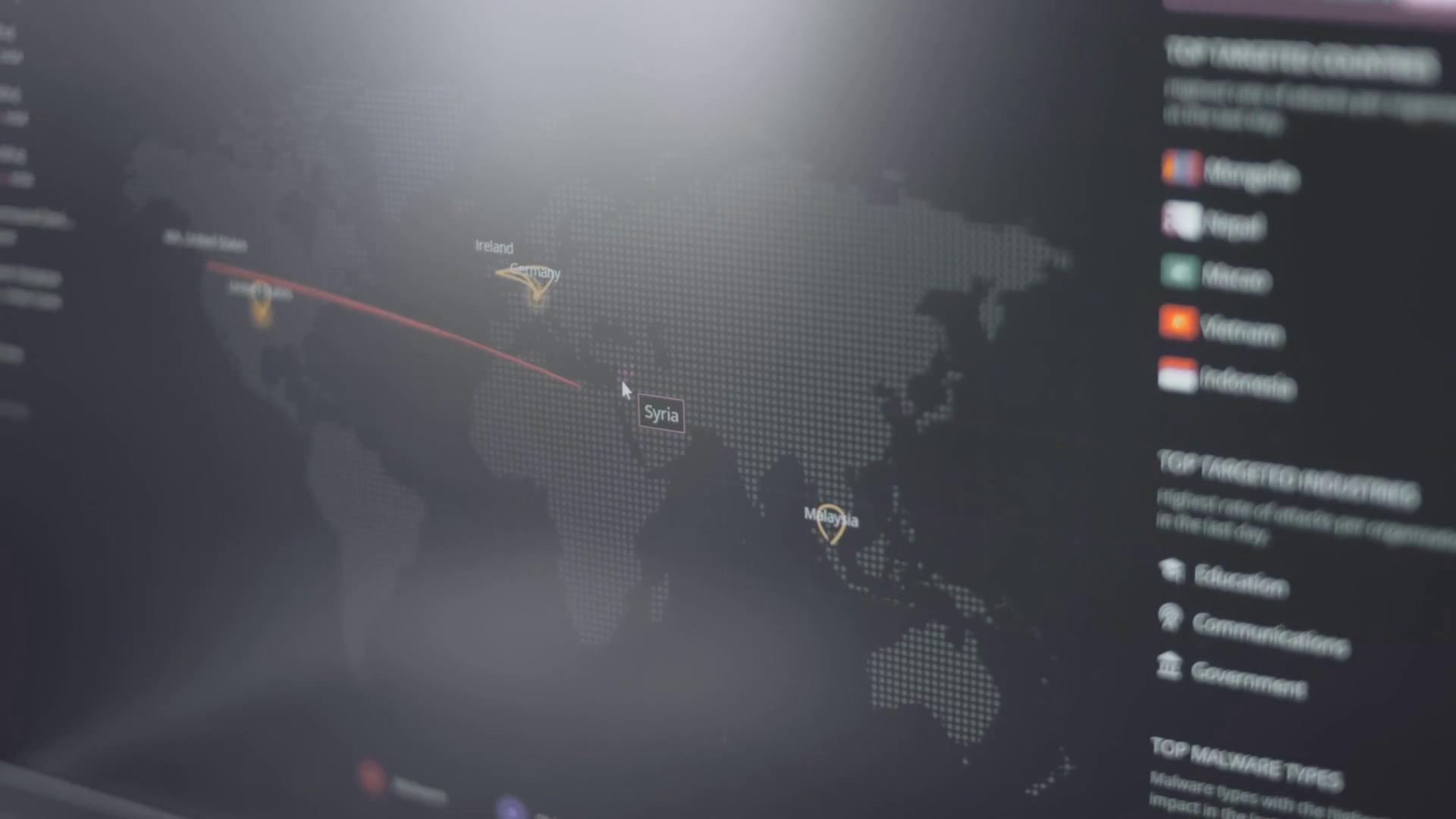 Global Cyber Attack With World Map On Stock Footage SBV-348502942 - Storyblocks