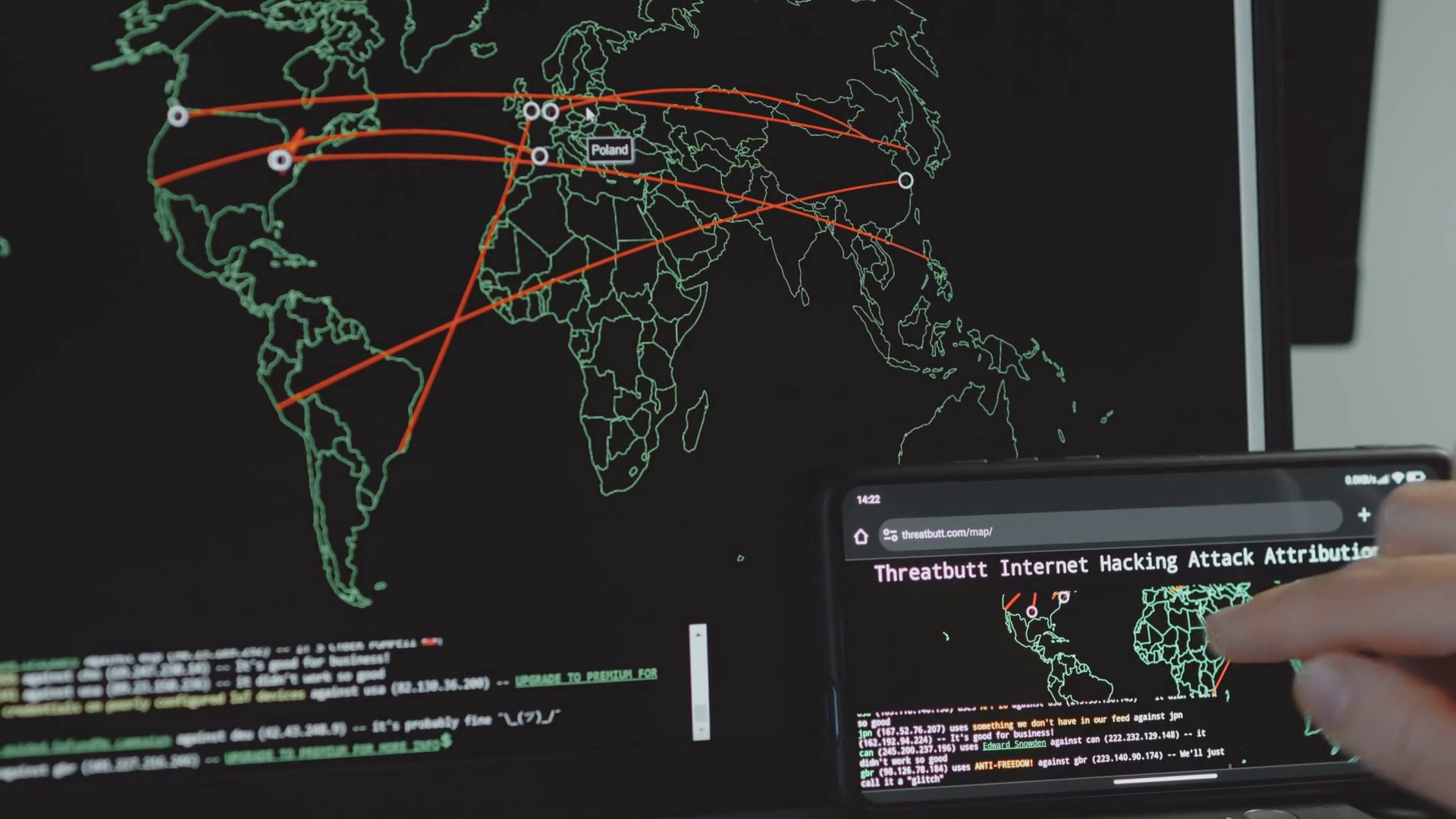 Global Cyber Attack With World Map On Mobile Stock Footage SBV ...