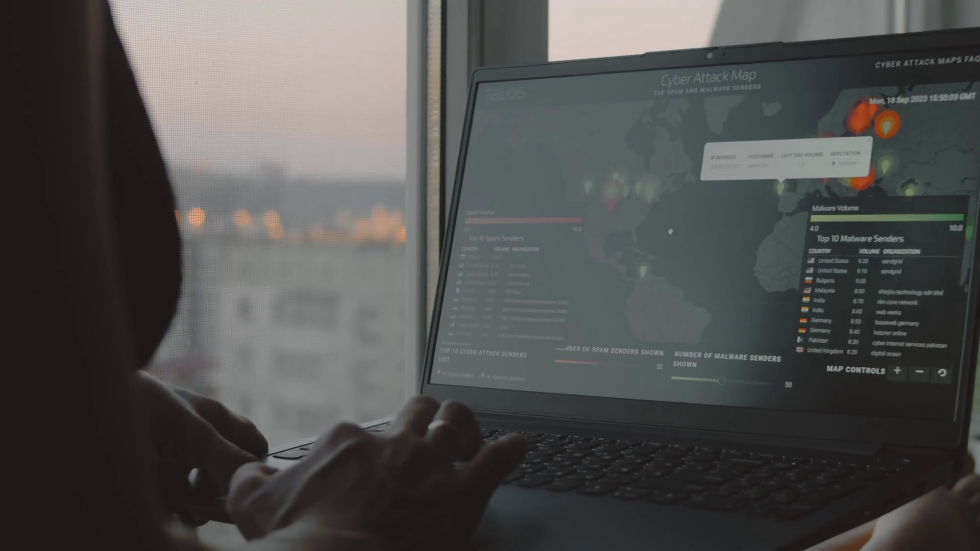 Global Cyber Attack With World Map On Stock Footage SBV-348503884 ...