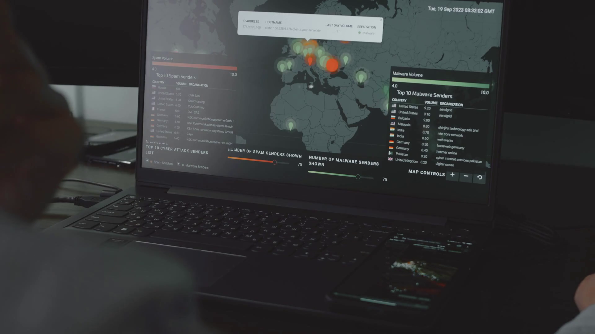 Global Cyber Attack With World Map On Stock Footage SBV-348506226 - Storyblocks