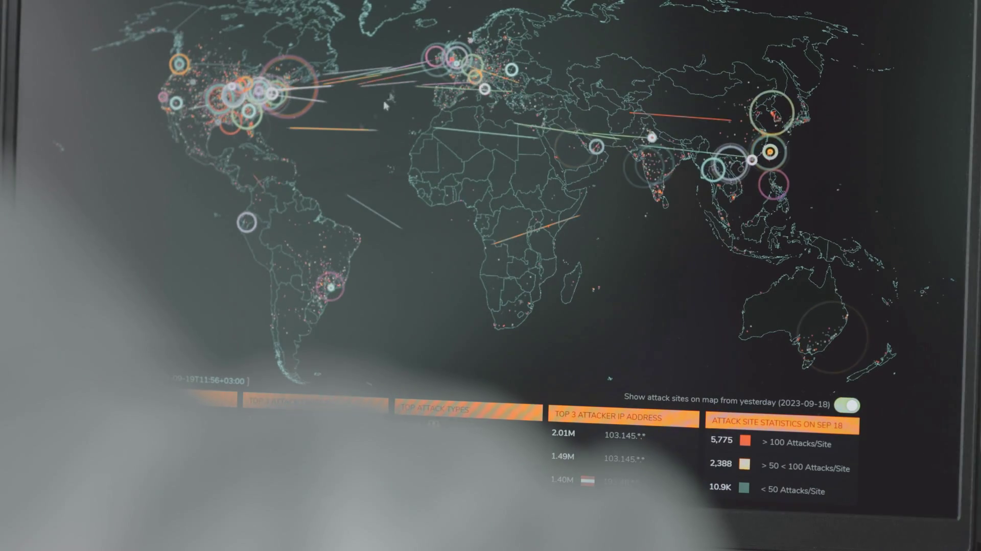 Global Cyber Attack With World Map On Stock Footage SBV-348506409 - Storyblocks