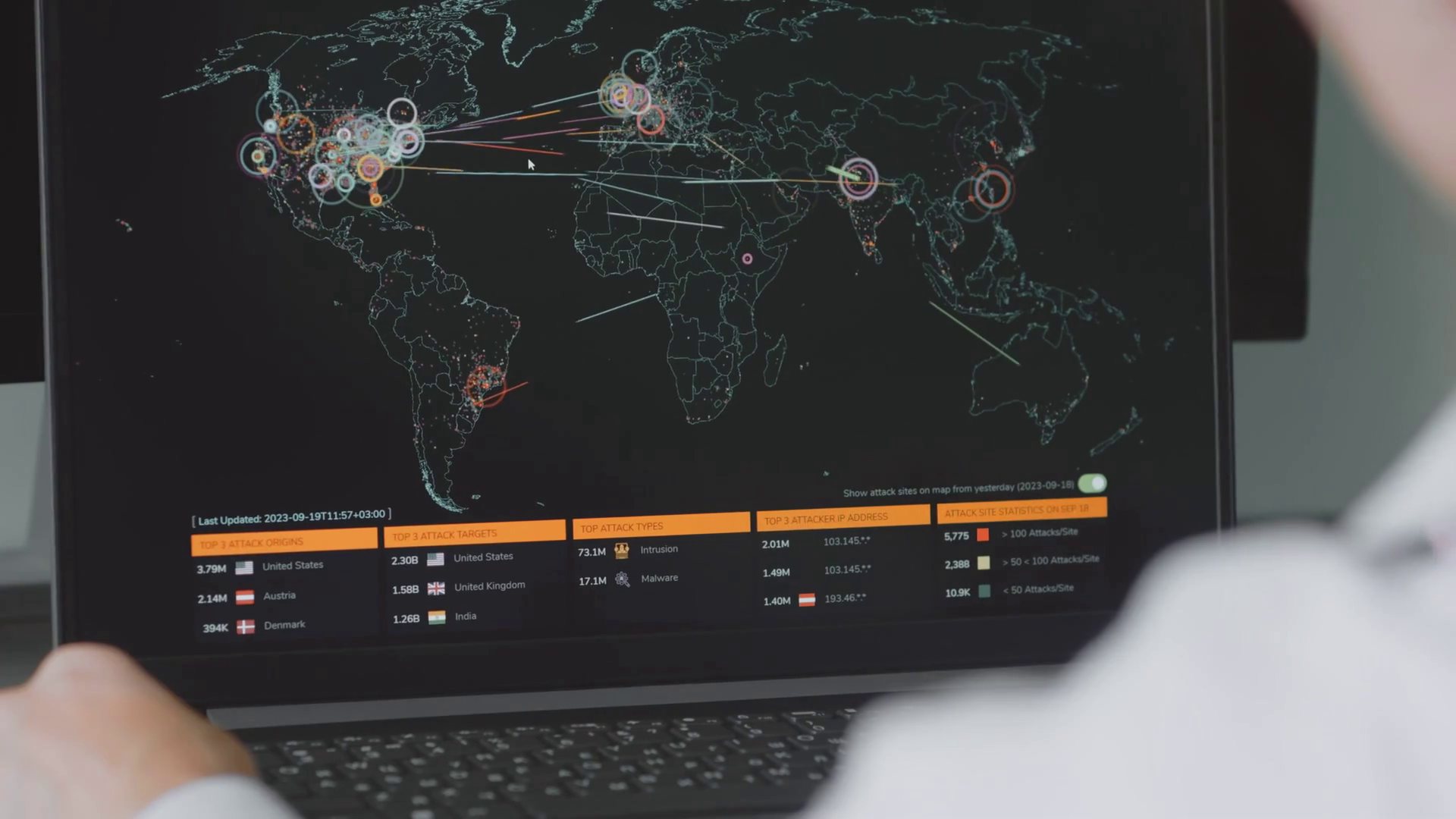 Global Cyber Attack With World Map On Stock Footage SBV-348506413 ...