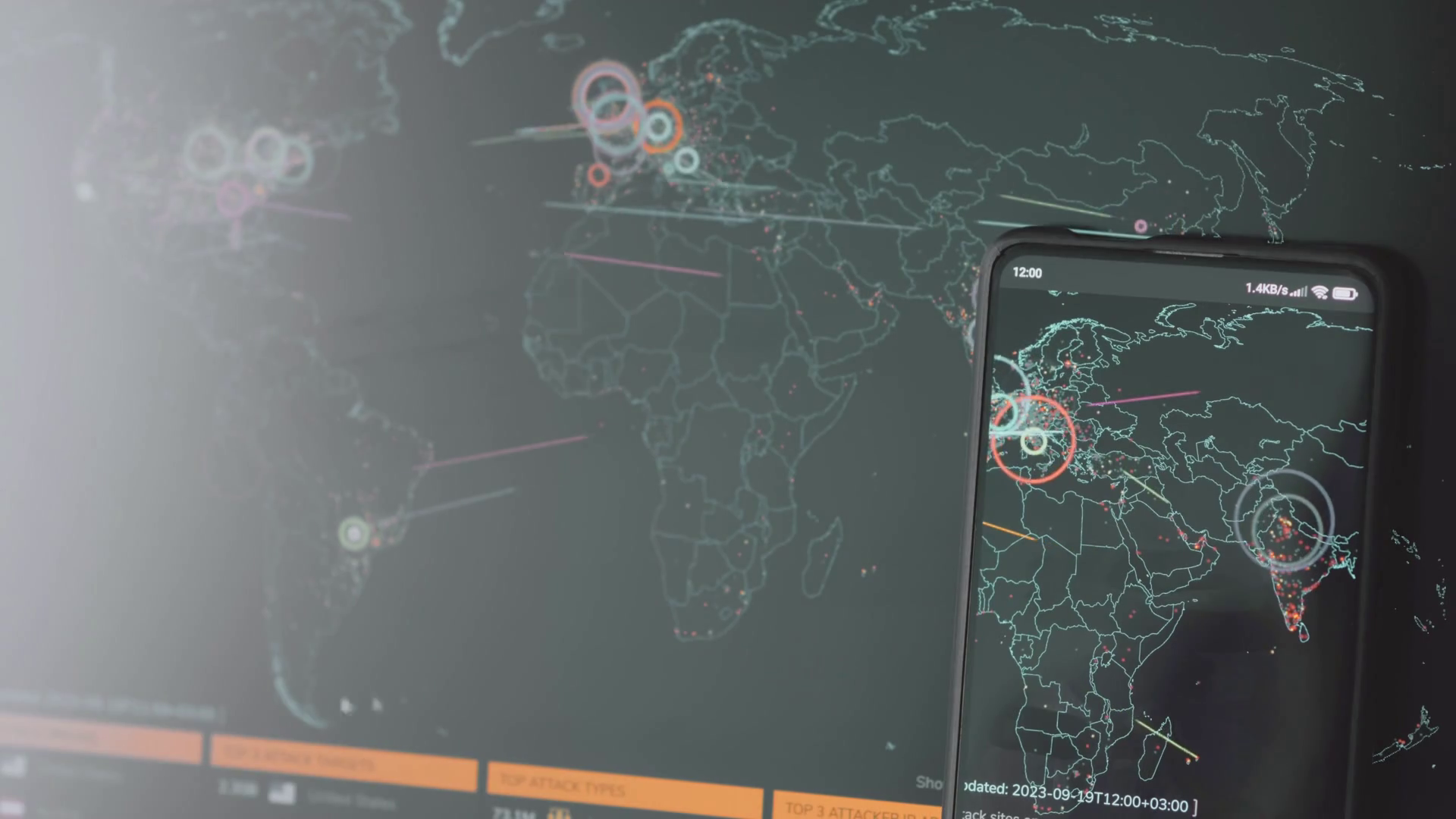 Global Cyber Attack With World Map On Stock Footage SBV-348506434 - Storyblocks