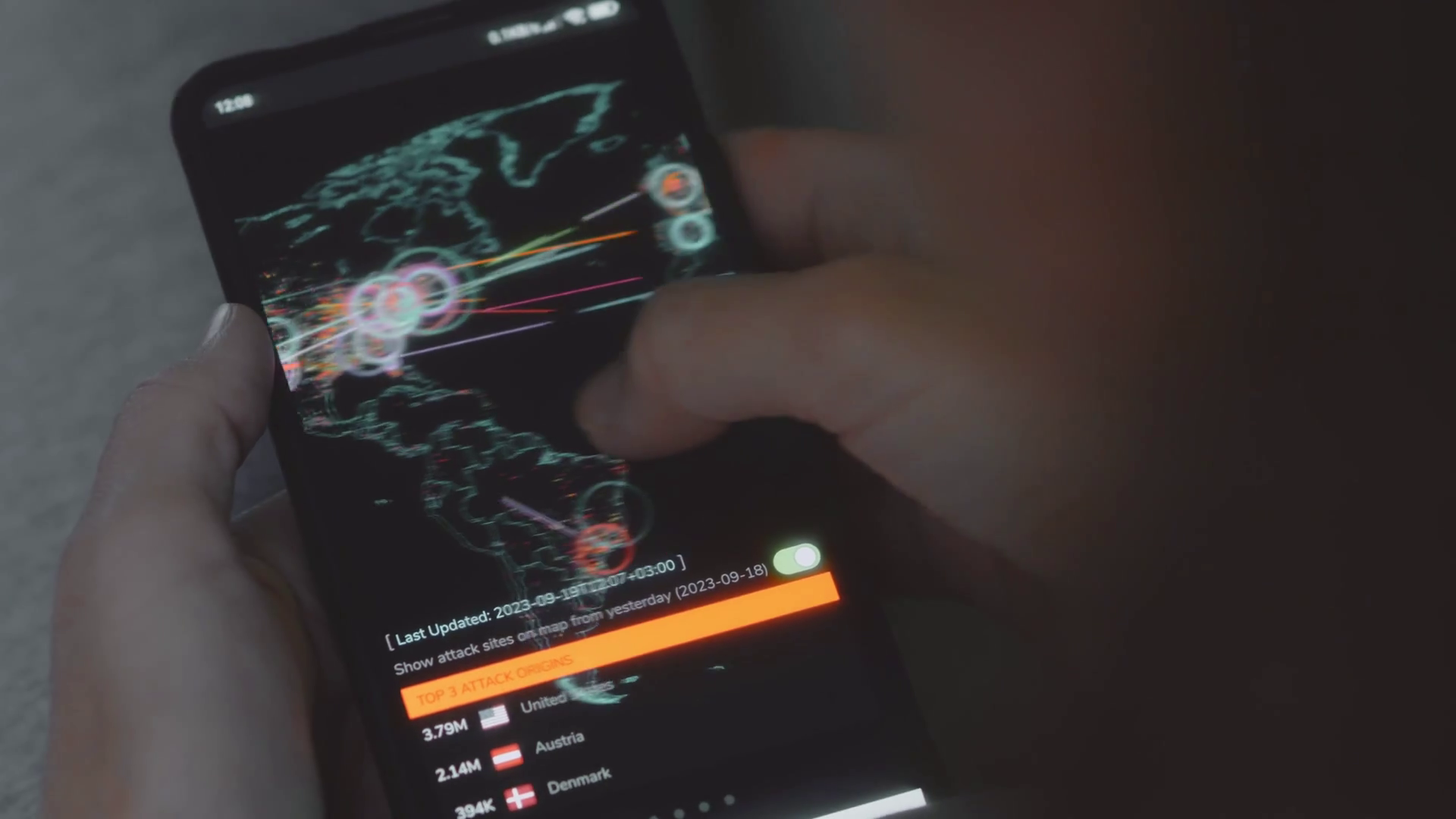 Global Cyber Attack With World Map On Mobile Stock Footage SBV-348506566 - Storyblocks