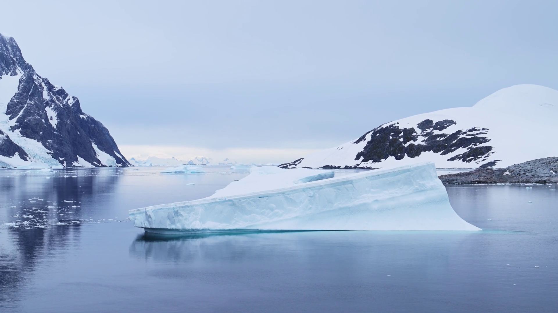 Aerial Drone Shot Of Antarctica Iceberg Big Stock Footage SBV-352921421 ...