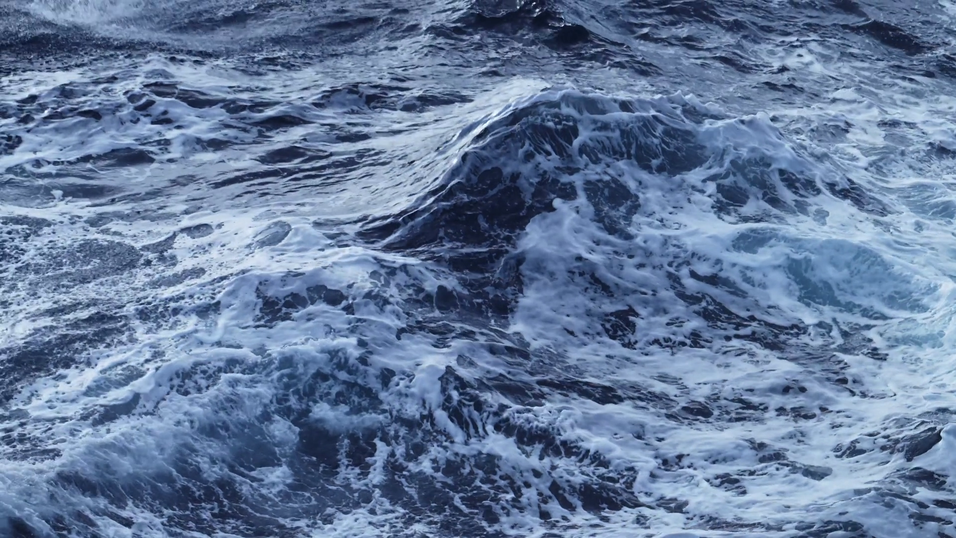 Choppy Ocean Seen From Ship With Rough Waves Stock Footage SBV ...