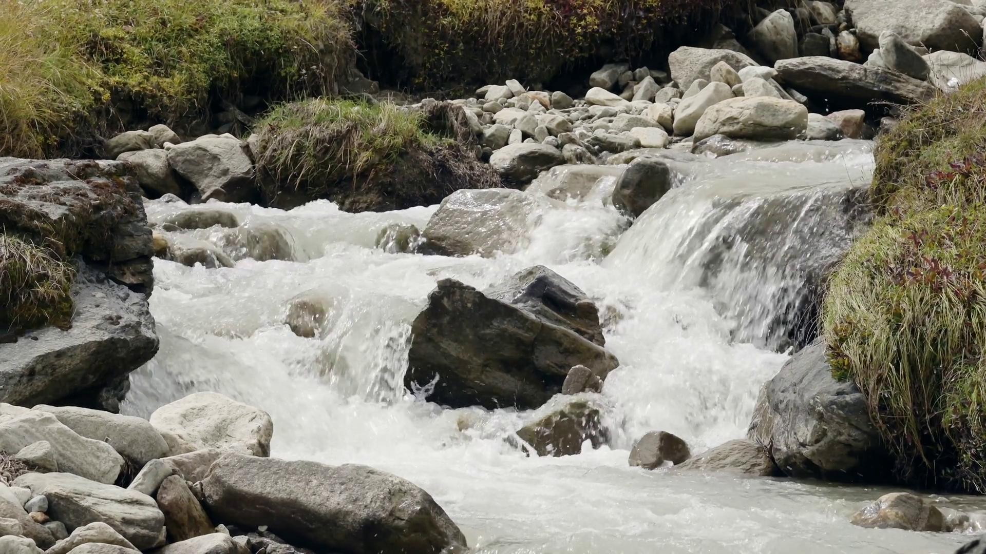 Flowing Glacial Stream Water Close Up Nepal Stock Footage SBV-352922003 ...