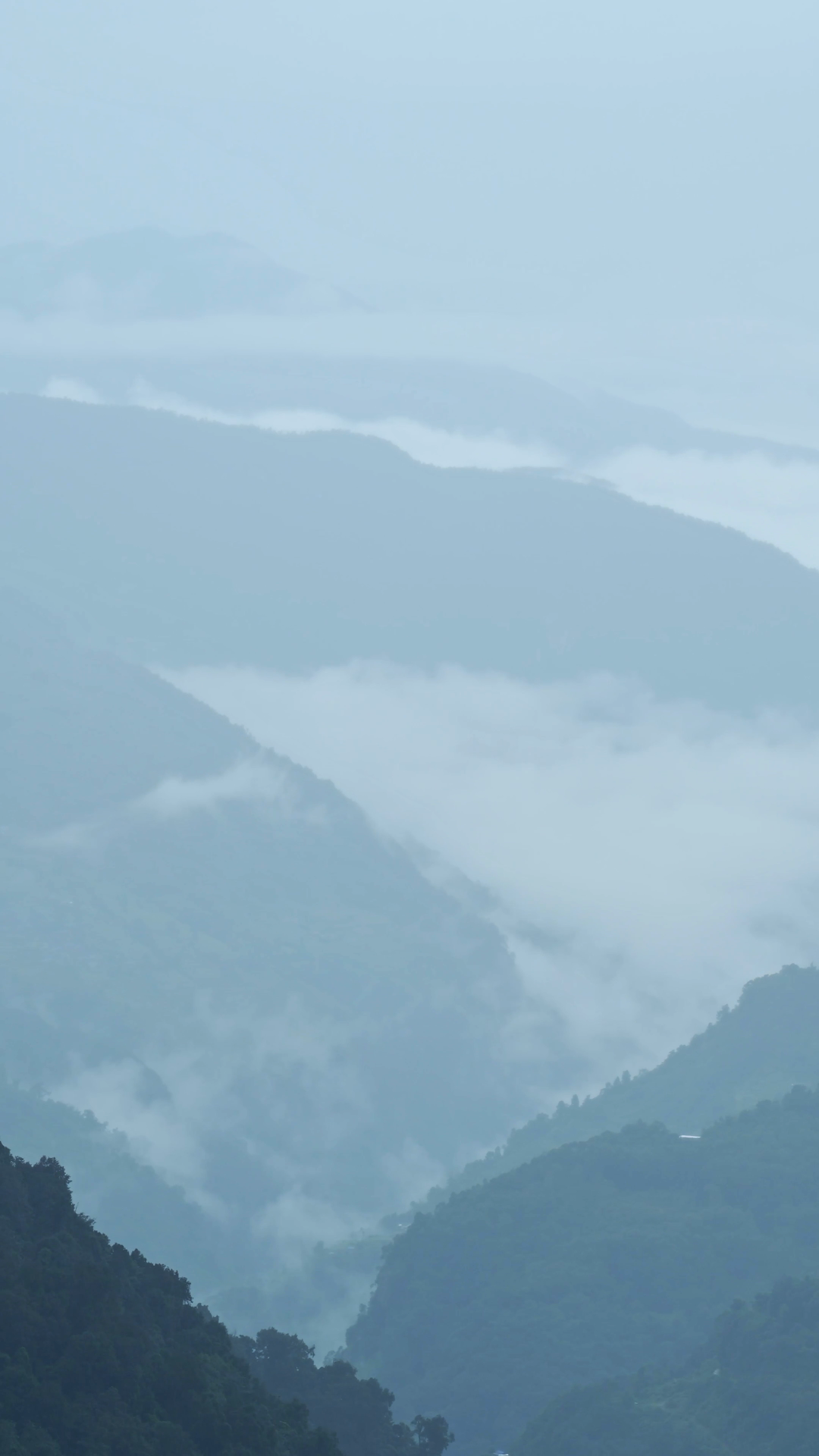 Low Clouds Layers In Mountain Valley Stock Footage SBV-353084944 ...
