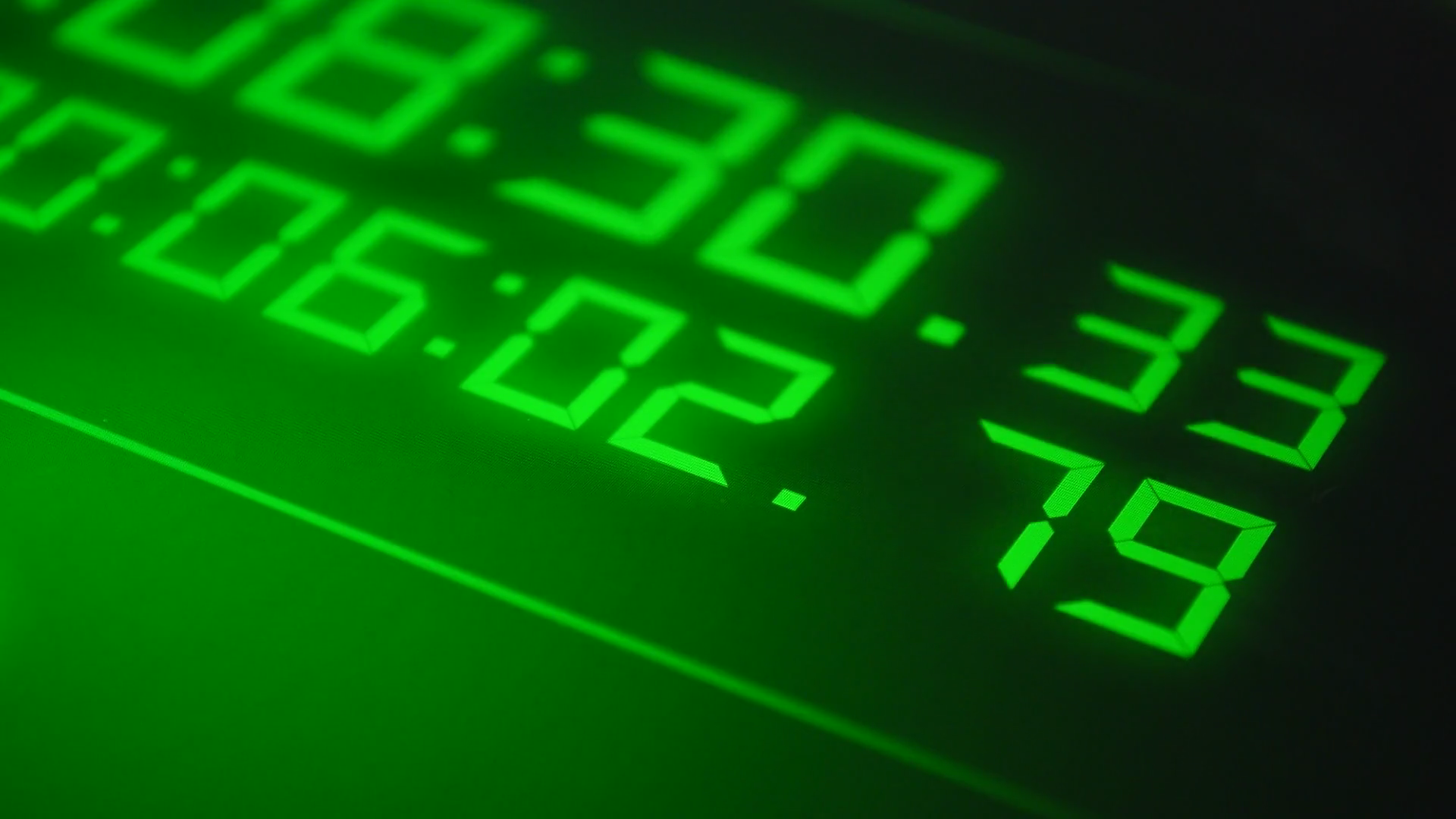 Green digital background. Digital timer, green numbers Motion ...