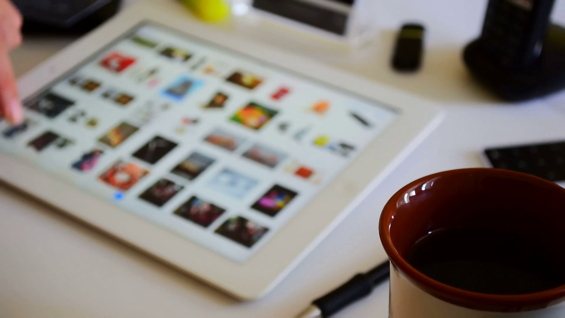 Touching Tablet Screen View Picture Album Stock Footage SBV-308529435 ...