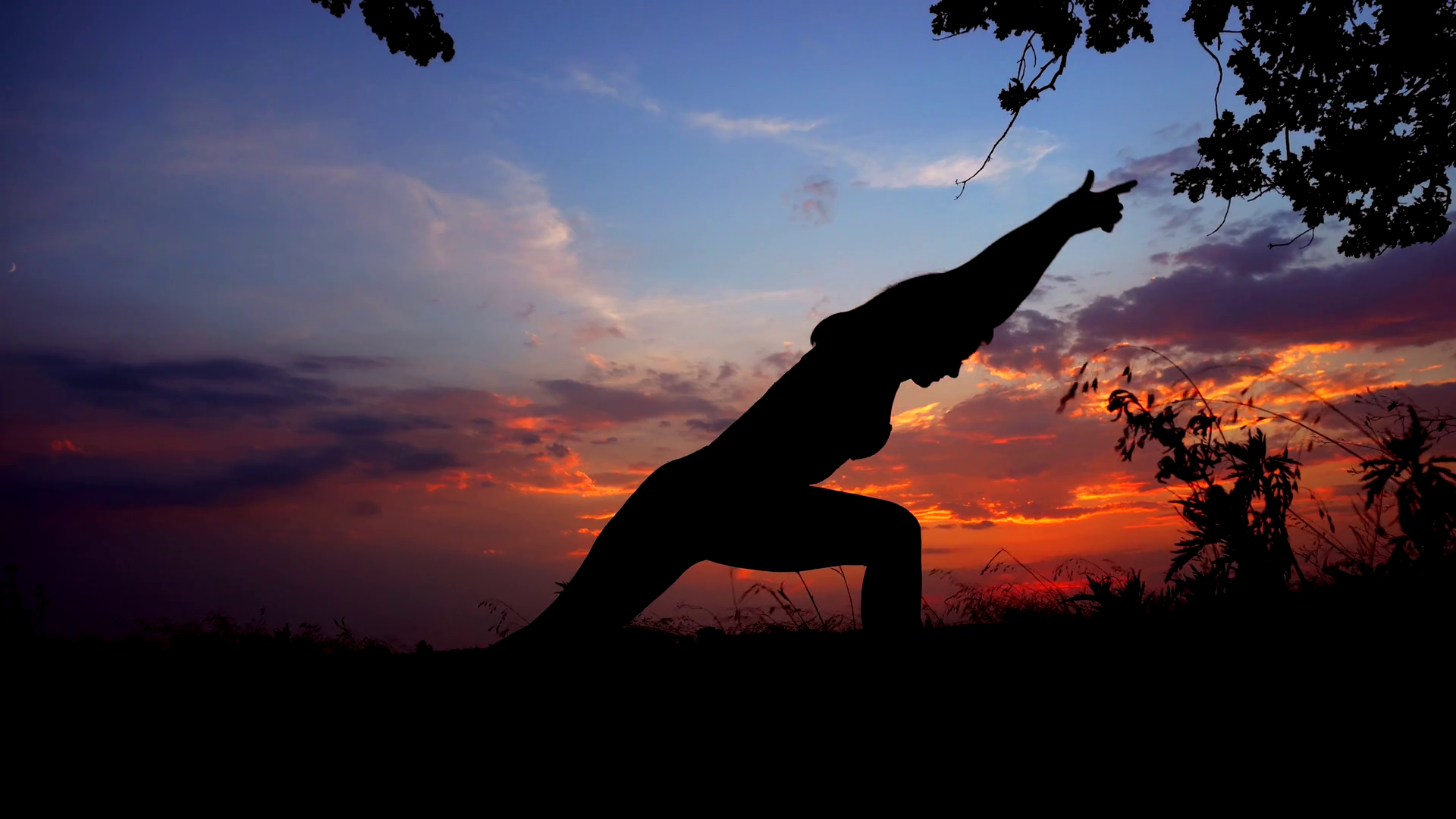 Silhouette Against Colorful Sunset Of Young Stock Footage SBV-310175744 ...