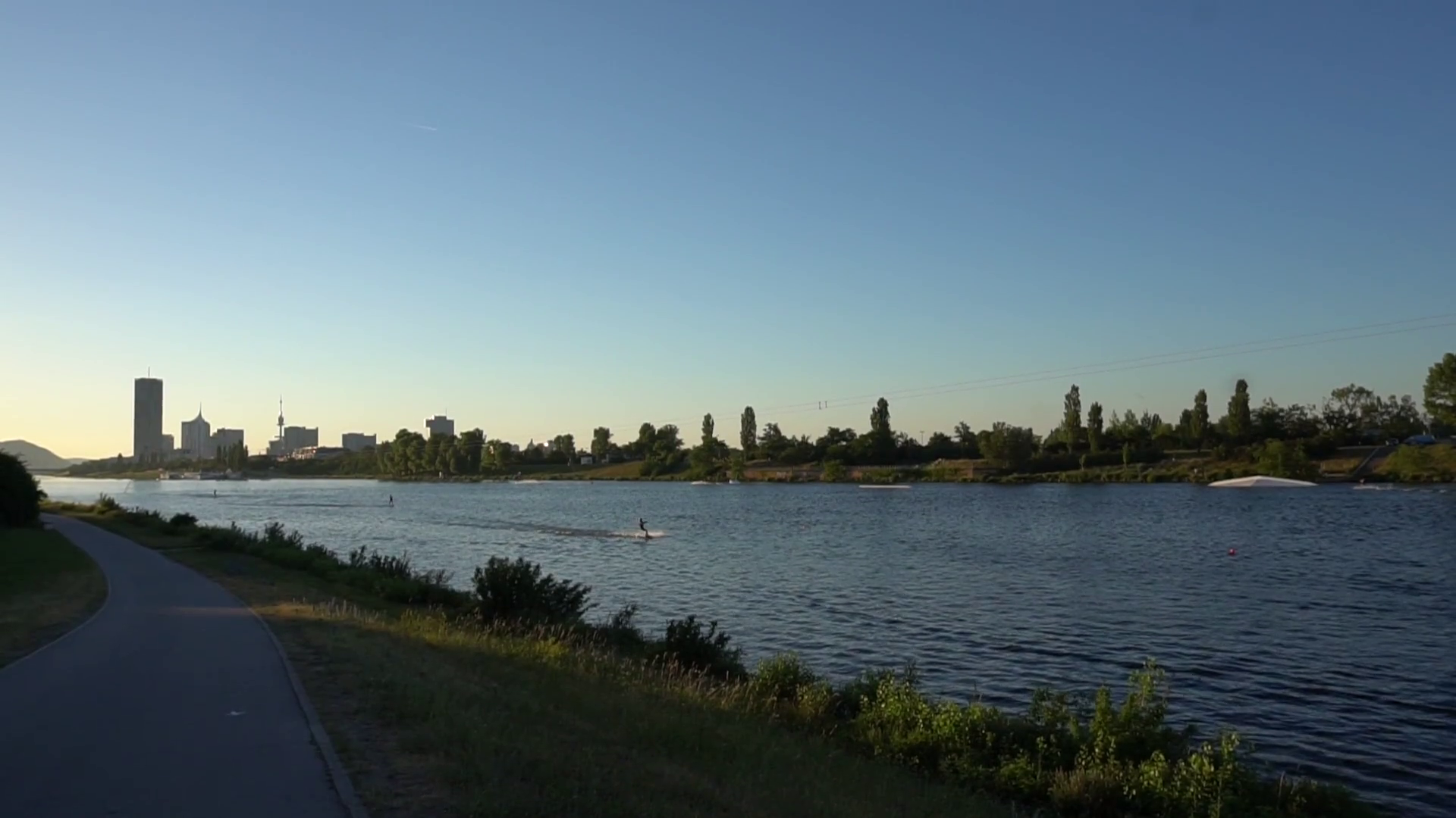 Green Grass Blue Water Near Road In Vienna Stock Footage SBV-316954484 ...