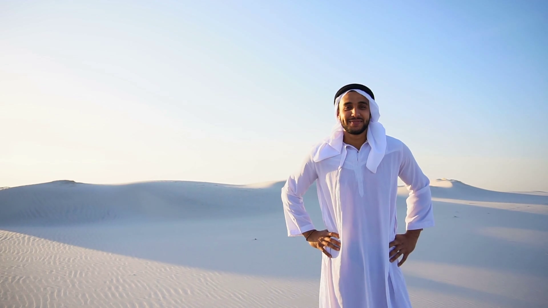 Slow Motion Portrait Of Handsome Uae Sheikh Stock Footage SBV-316746375 ...