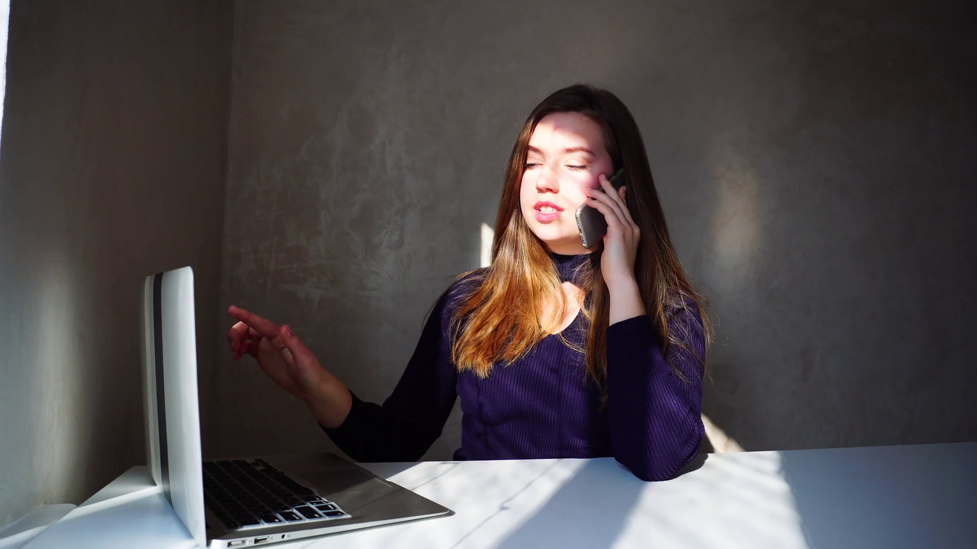 Strict Boss Calls Secretary Phone Telling Stock Footage SBV-316882094 ...