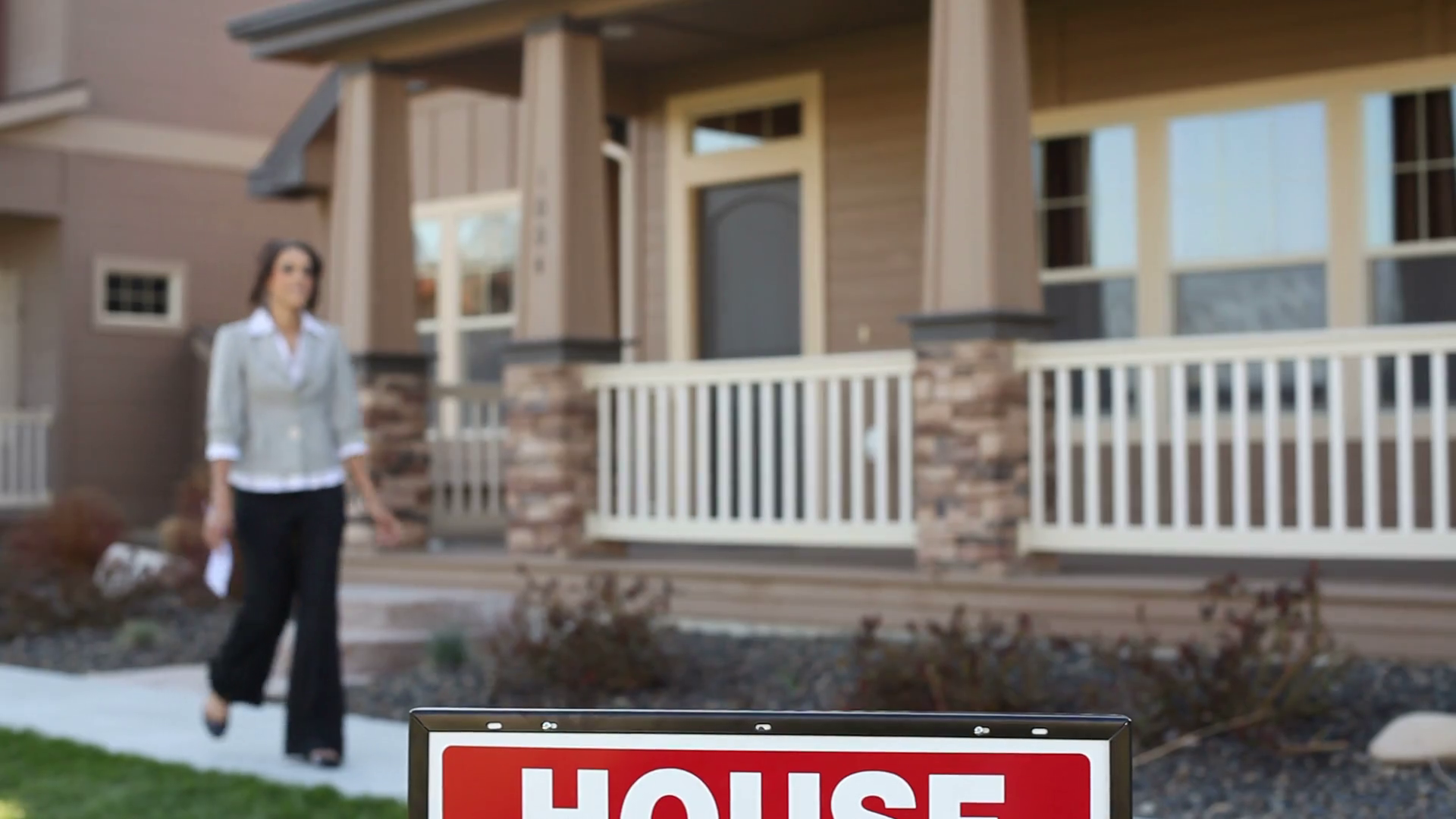 Realtor In Front Of House Stock Footage SBV-348367721 - Storyblocks