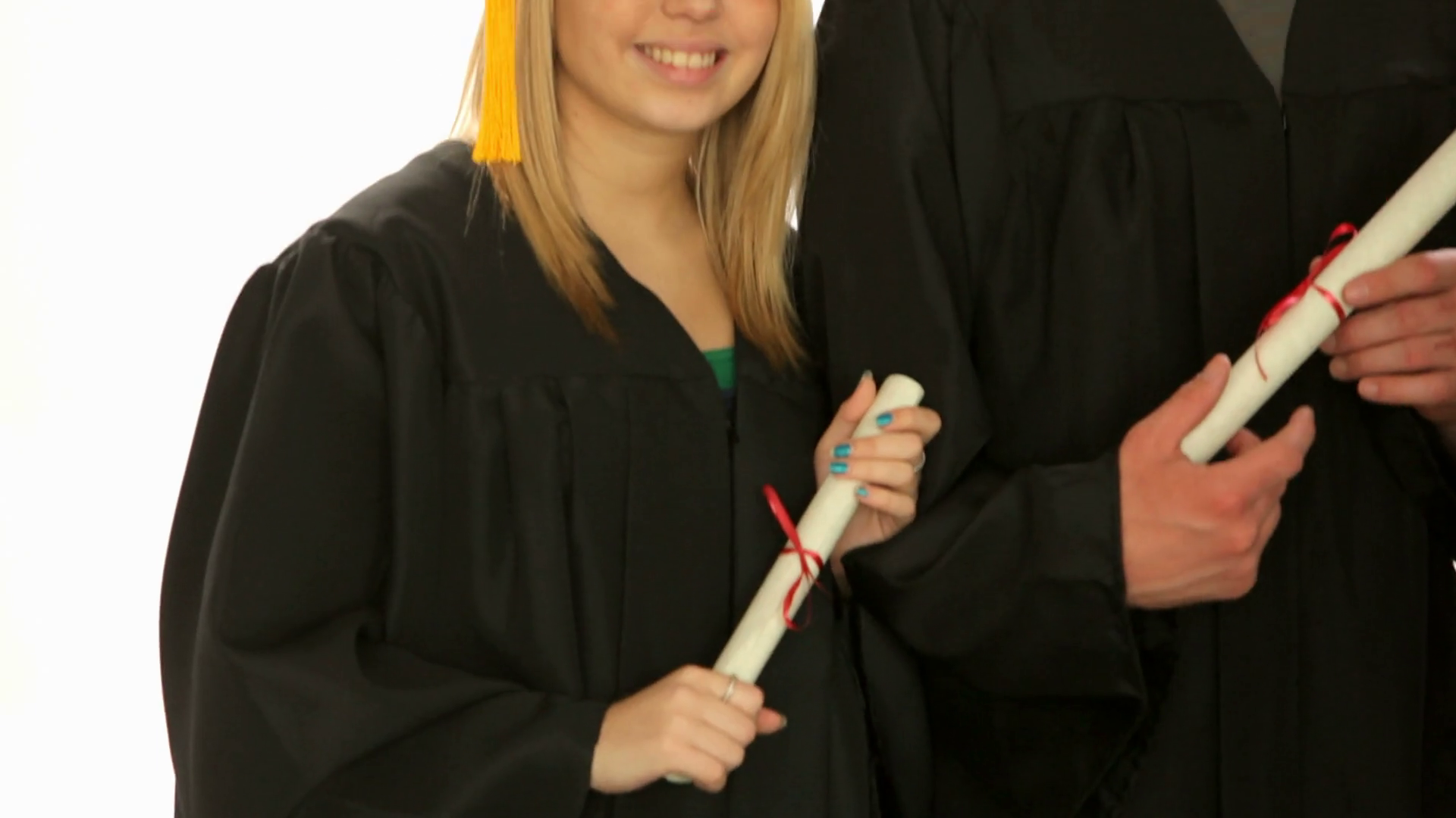 Graduating Students Against White Background Stock Footage SBV ...