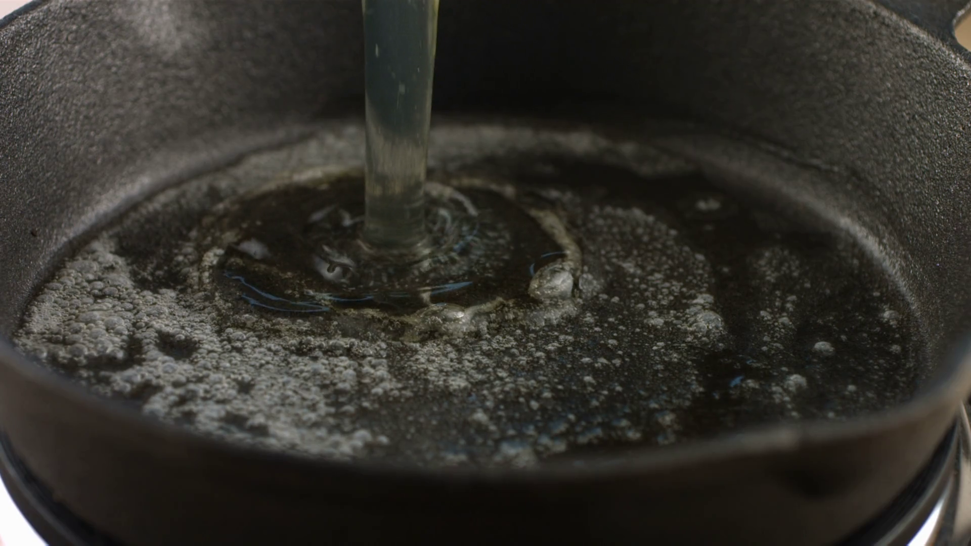 Eggs Fall Into Frying Pan Slow Motion Stock Footage SBV-348369287 ...