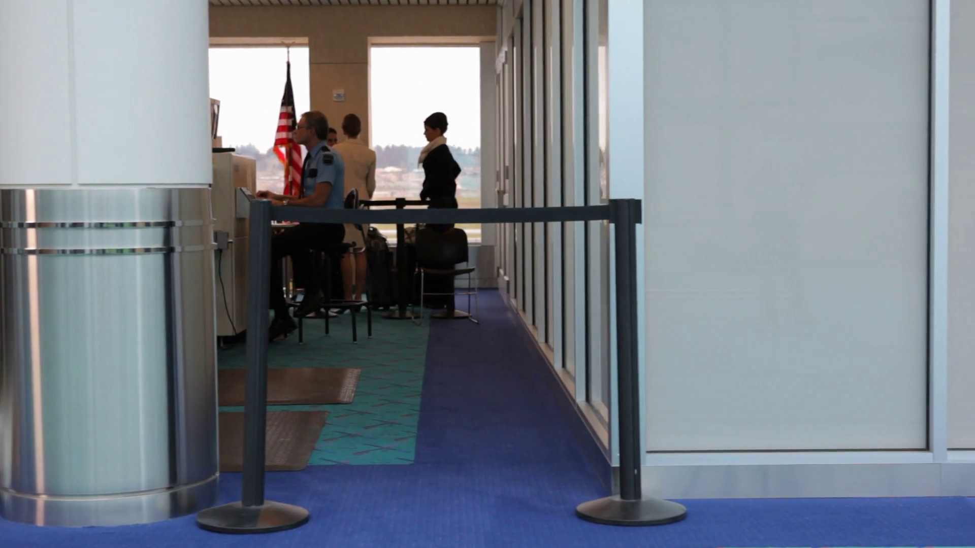 Travelers Are Screened At Airport Security Stock Footage SBV-348371538 ...