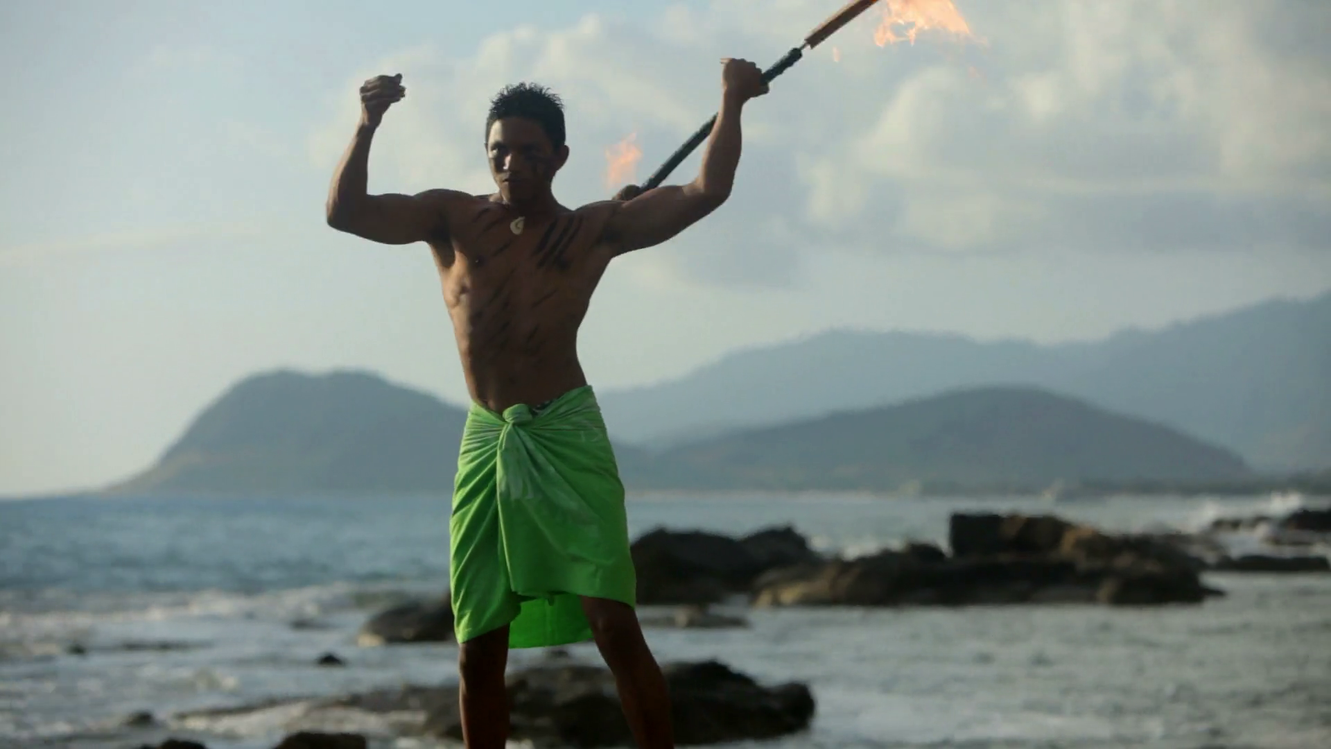 Hawaiian Fire Knife Dancer Performs Stock Footage SBV-347578285 ...