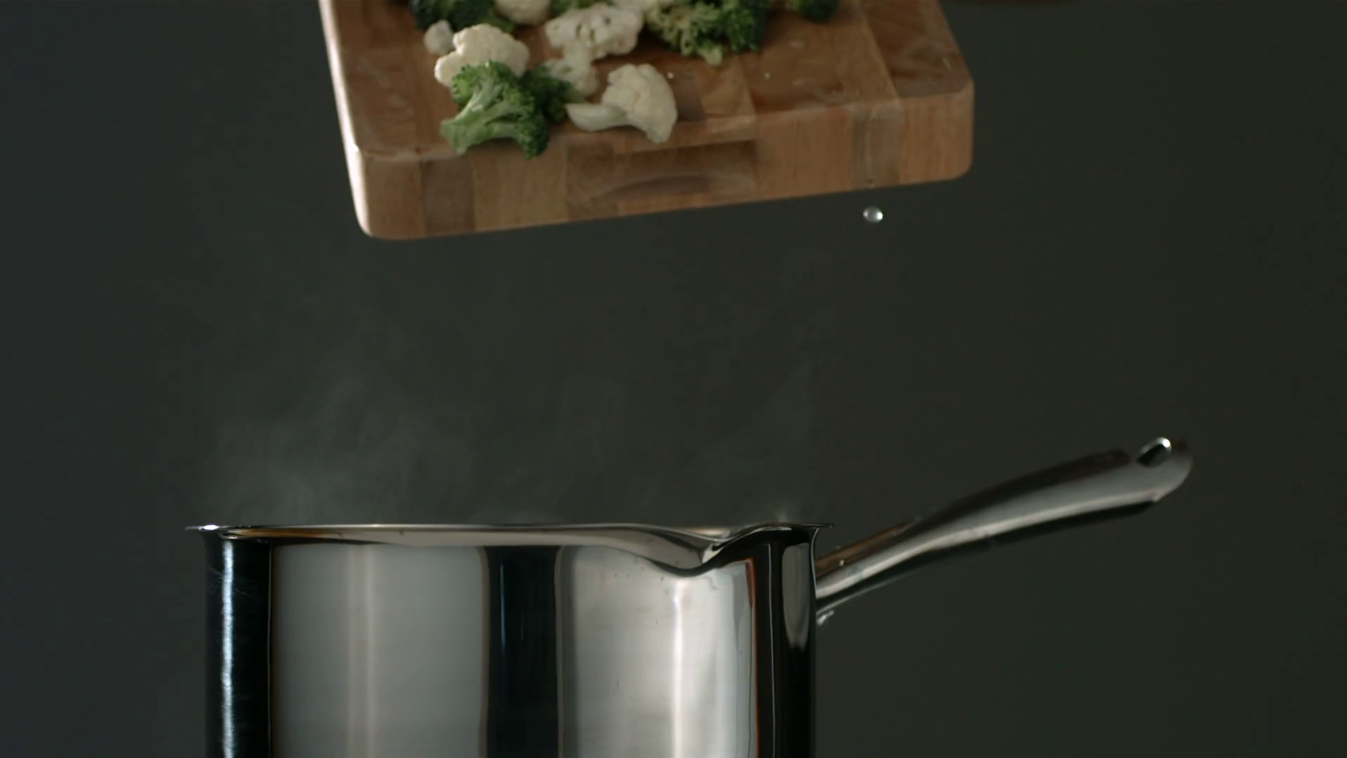 Broccoli Cauliflower Falling Into Pot Slow Stock Footage SBV-347578413 ...