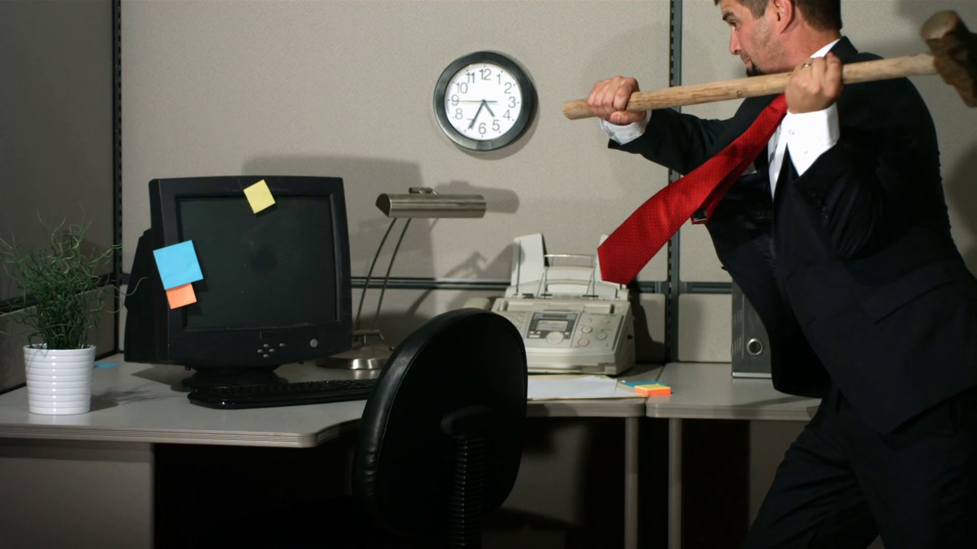 Businessman Smashing Computer Slow Motion Stock Footage SBV-347578566 ...