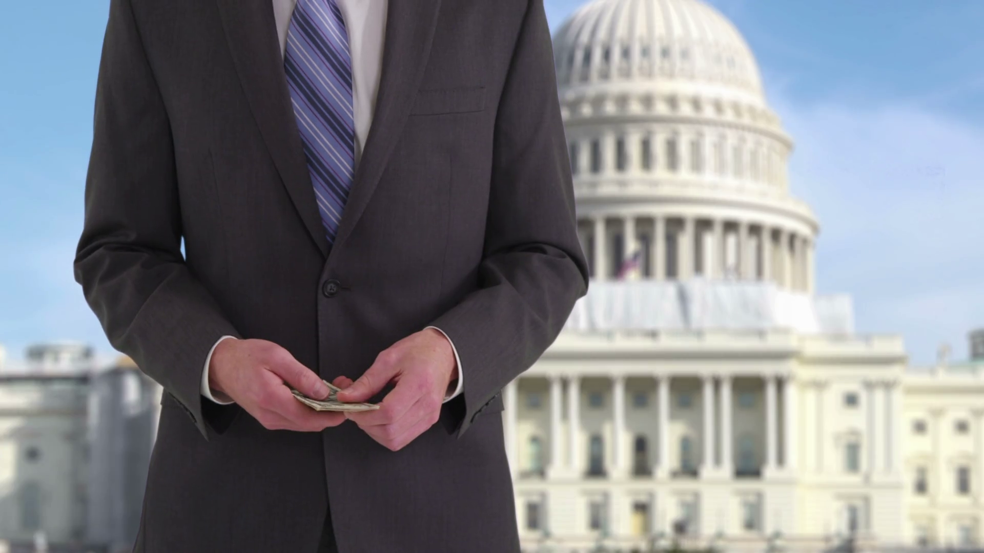 Politician With Money In Front Of Capitol Stock Footage SBV-347580129 ...