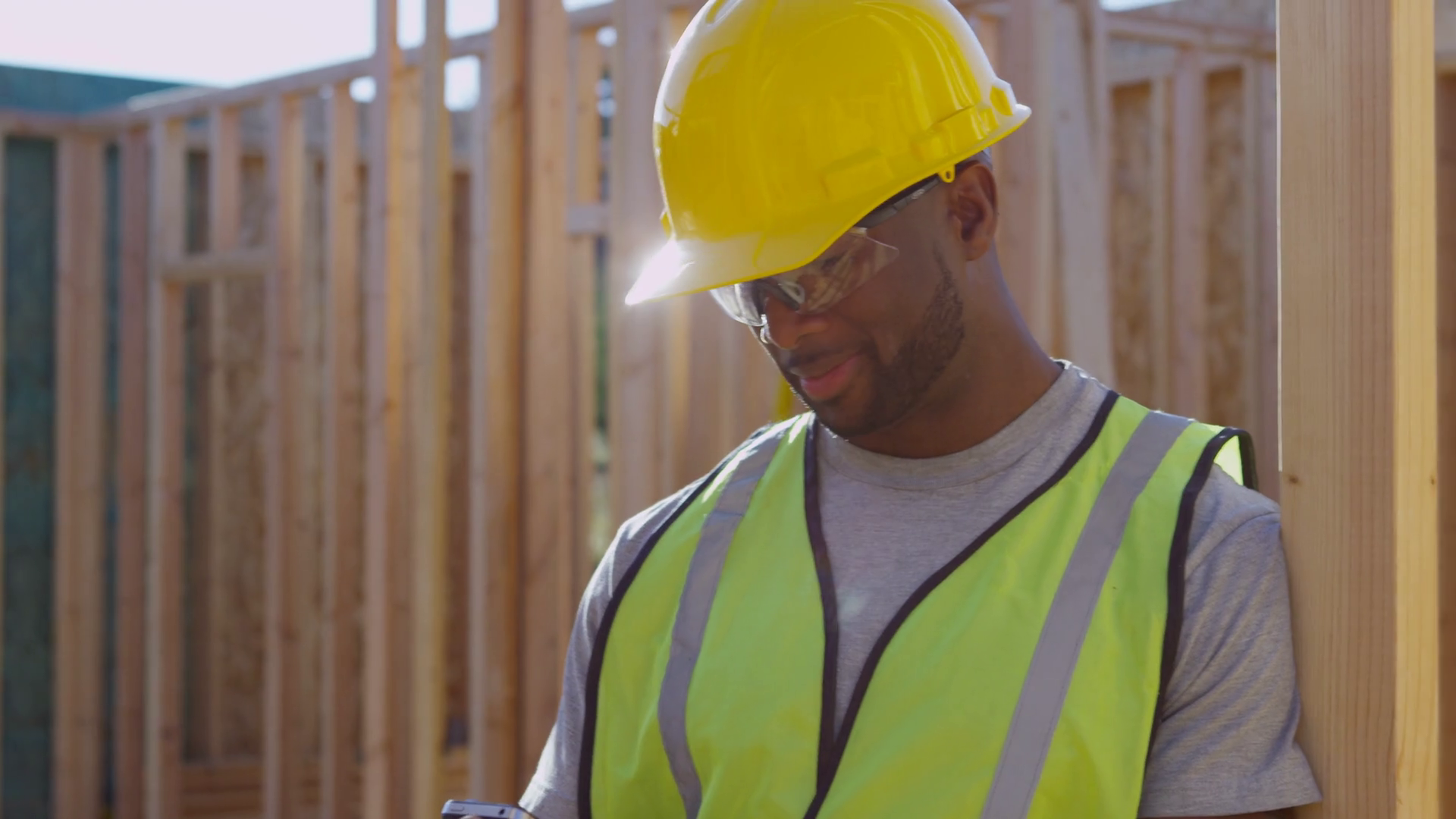 Construction Worker Talking On Cell Phone Stock Footage SBV-347590474 ...