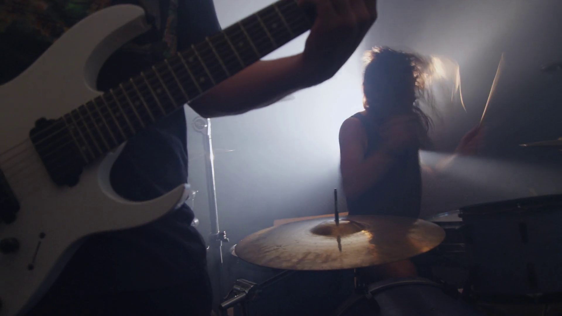 Guitar Drums In Heavy Metal Rock Band Slow Stock Footage SBV-347592210 ...