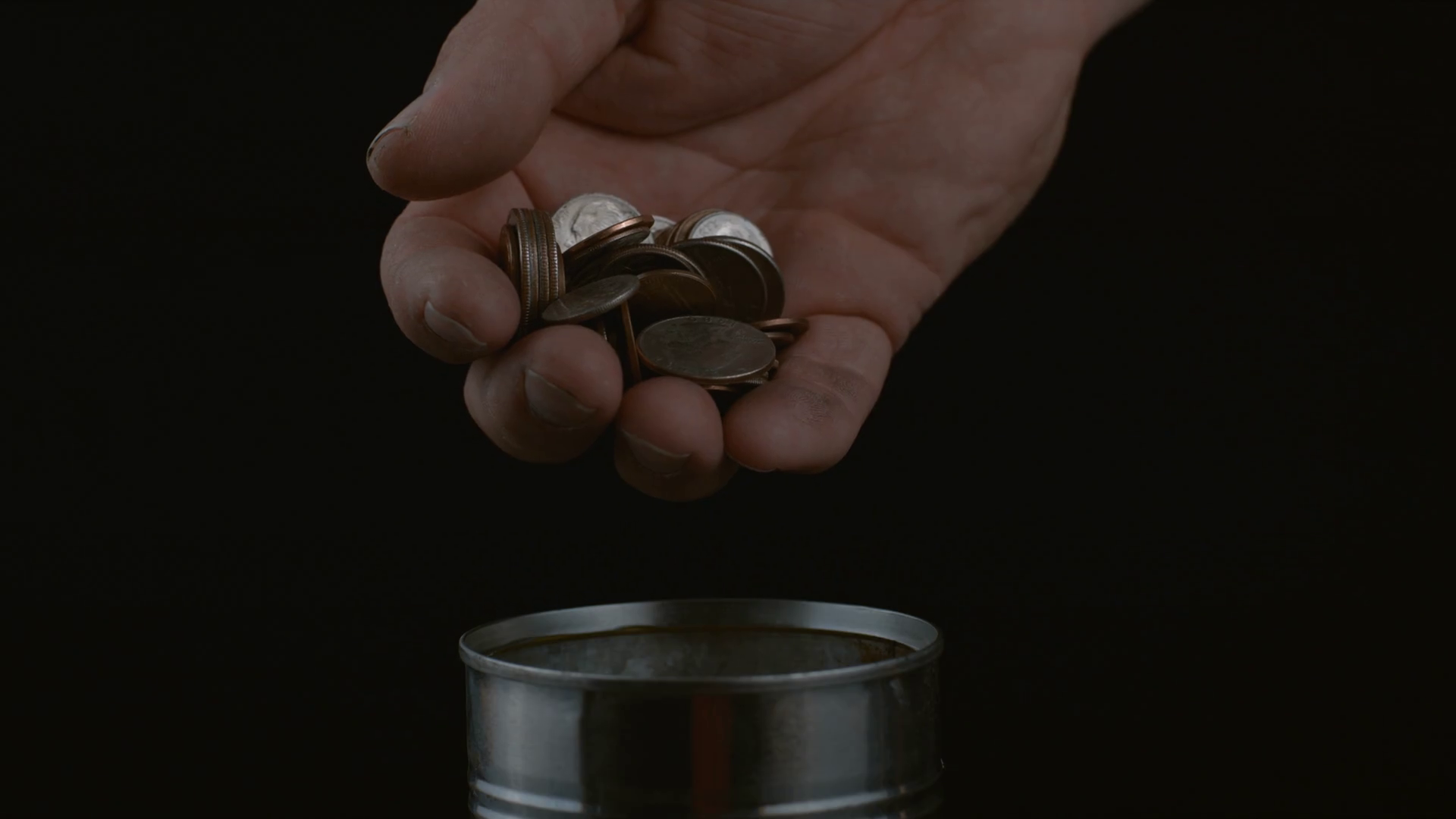 Hand Dropping Coins Into Can In Slow Motion; Stock Footage SBV ...