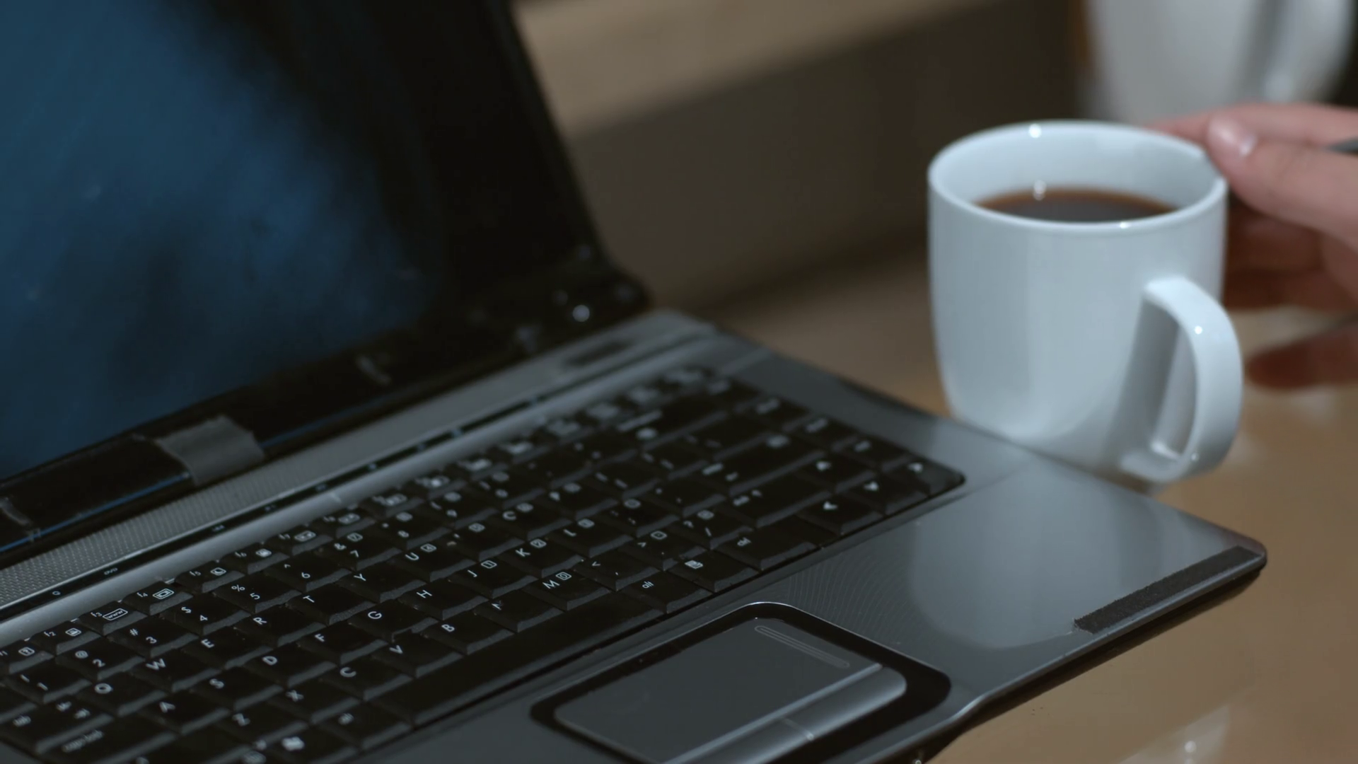 Spilling Coffee On Laptop Computer Slow Stock Footage SBV-347599333 ...