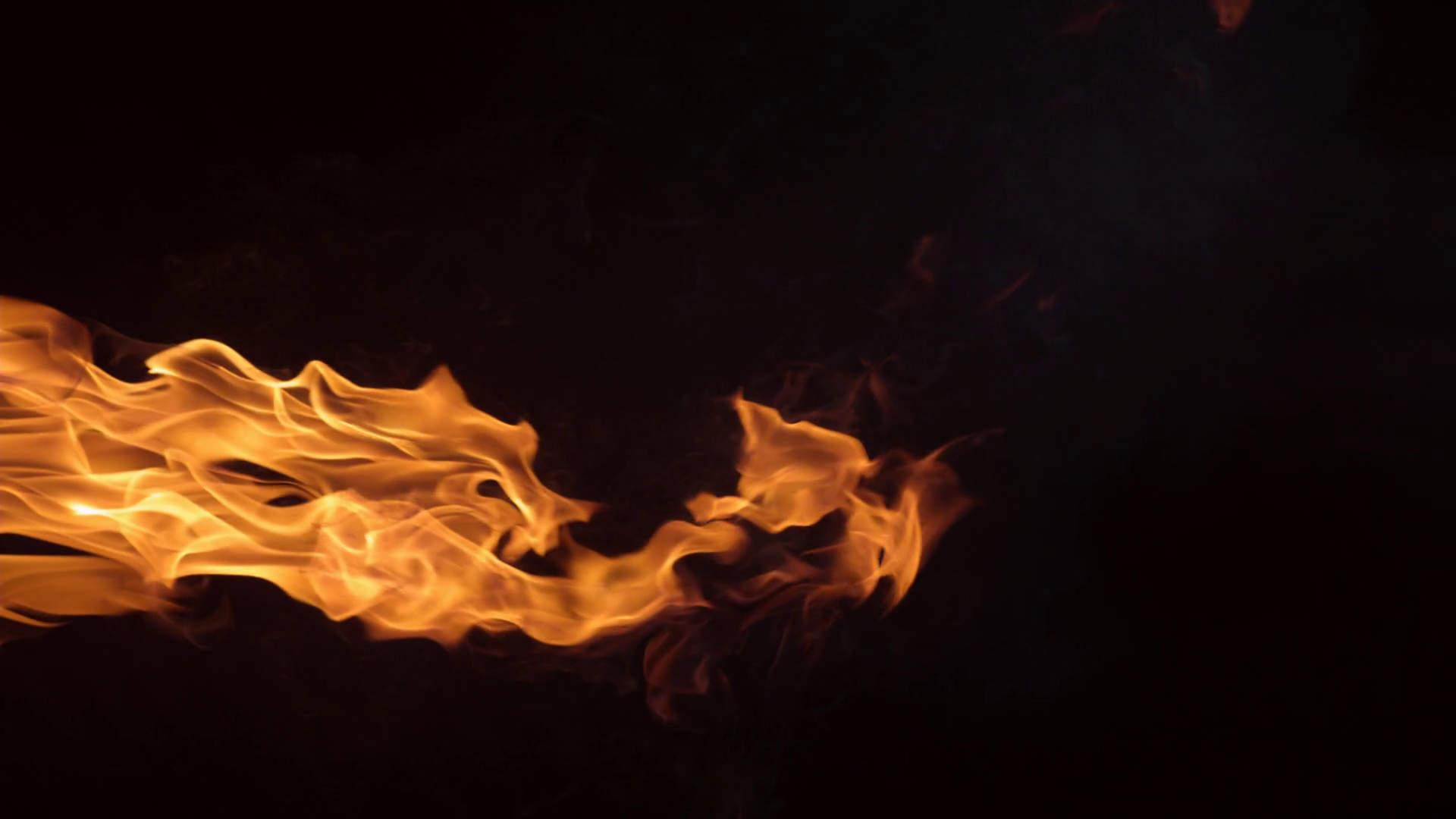 Flames Burning On Black Background In Slow Stock Footage SBV-347599418 ...