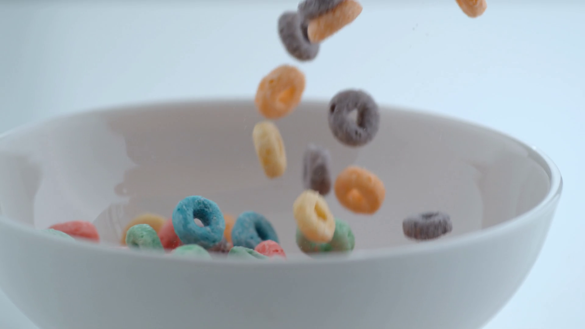 Cereal Pouring Into Bowl In Slow Motion; Stock Footage SBV-347600539 ...
