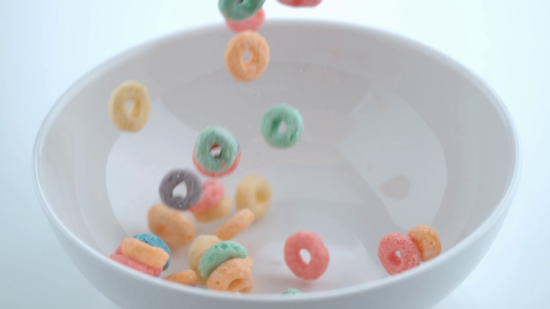 Cereal Pouring Into Bowl In Slow Motion; Stock Footage SBV-347600541 ...