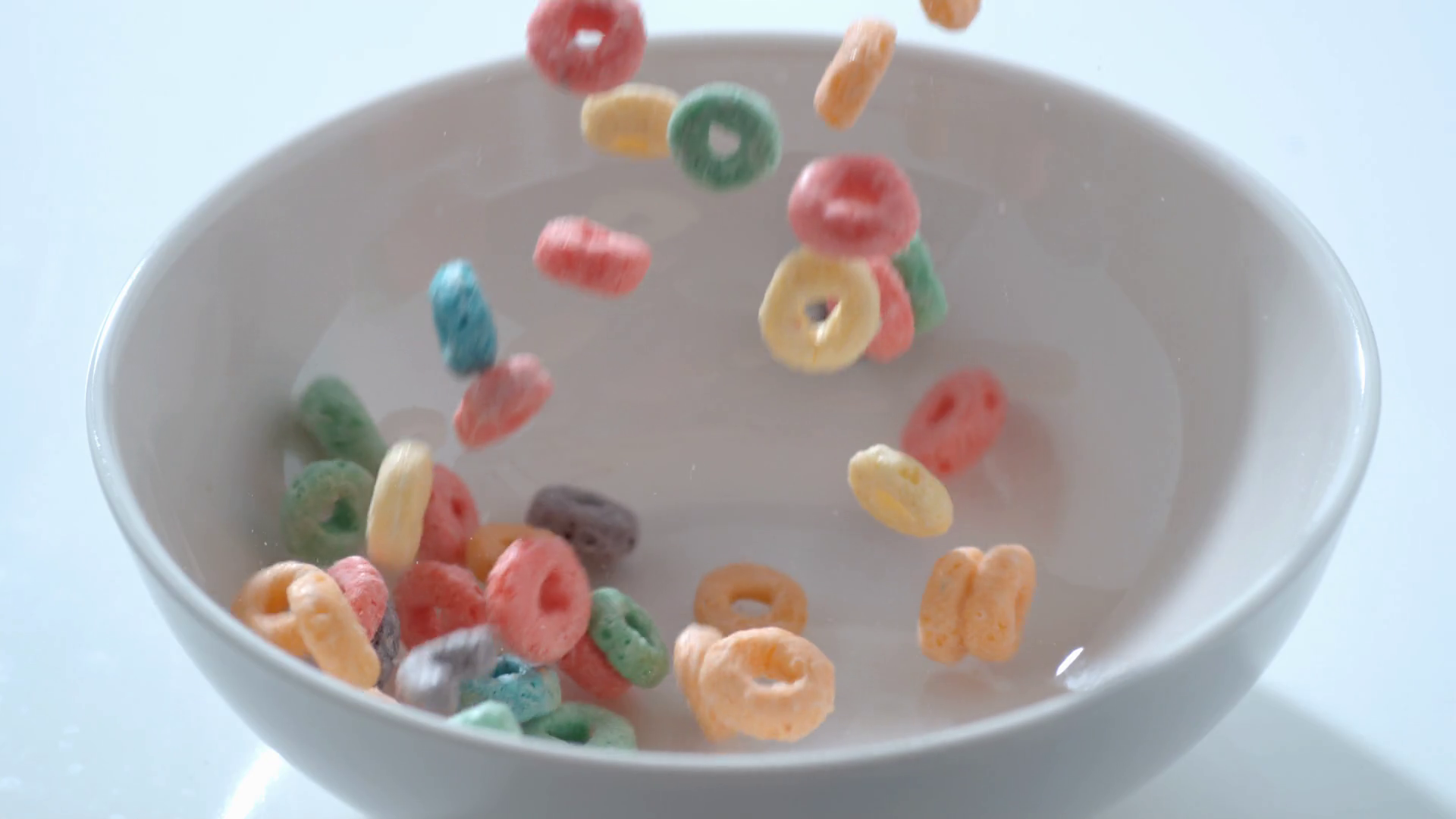 Cereal Pouring Into Bowl In Slow Motion; Stock Footage SBV-347600552 ...