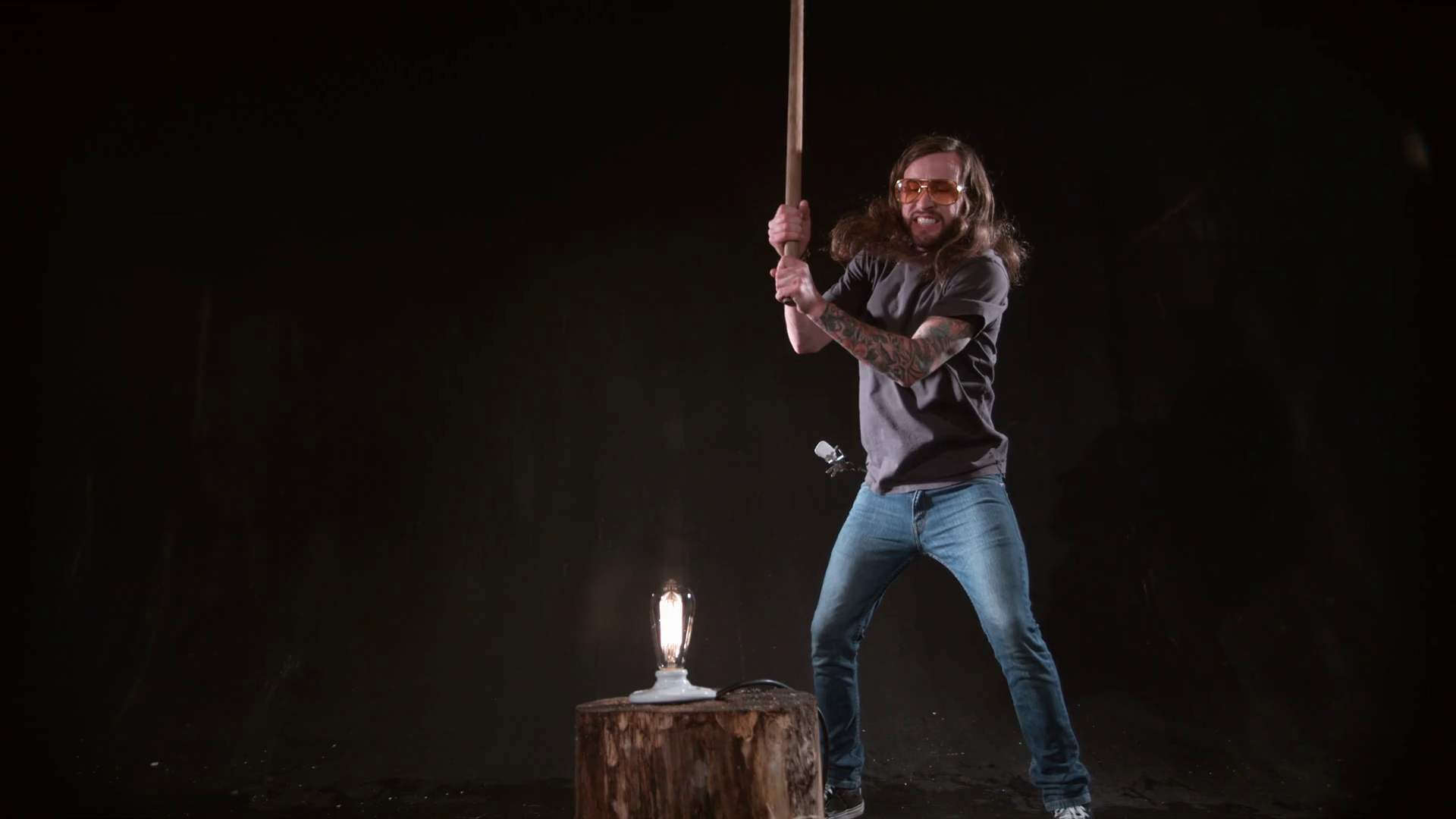Man Smashing Lightbulb With Hammer In Slow Stock Footage SBV-347607476 ...