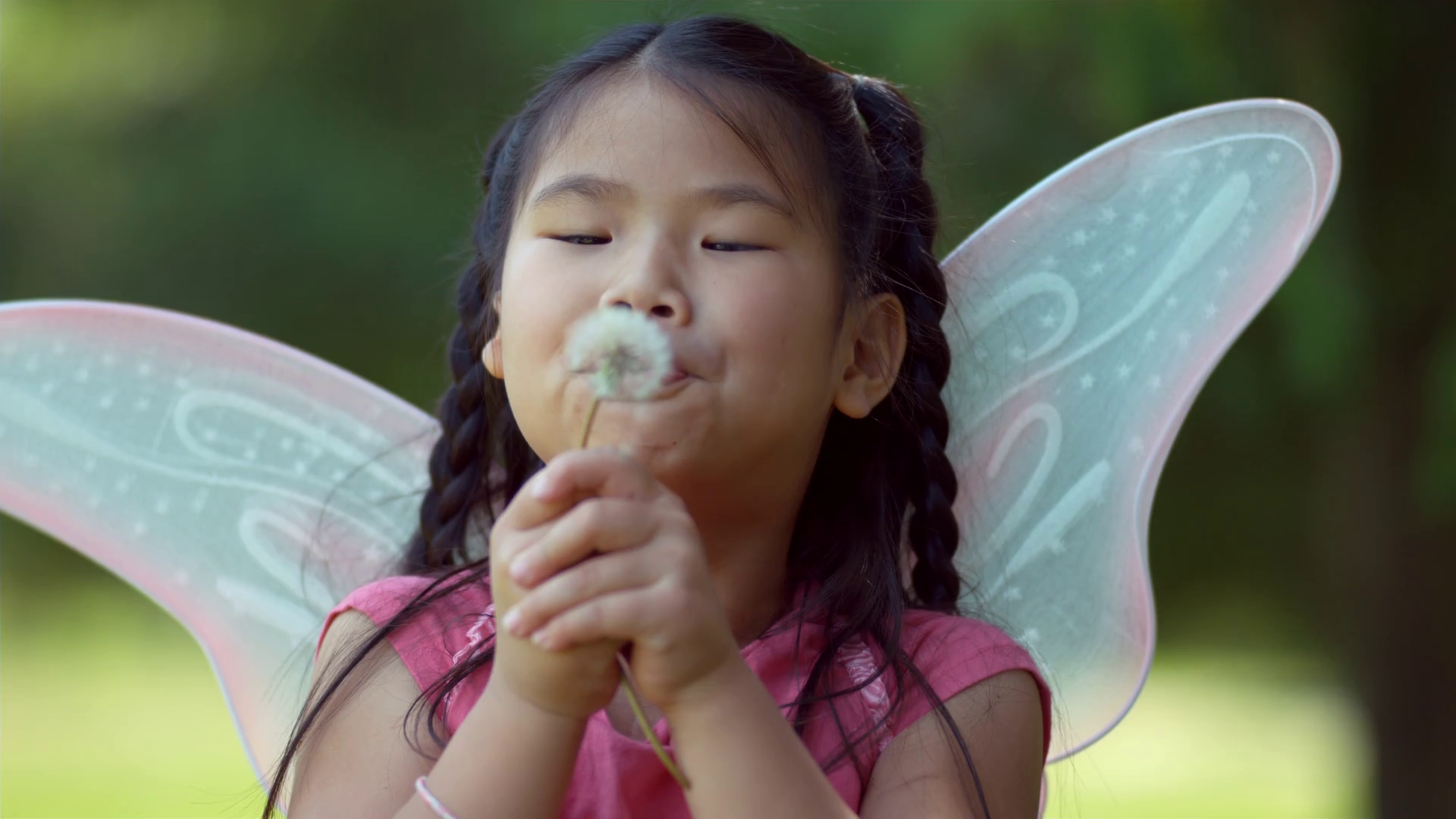 Fairy Princess Girl Blows Wish Shot On Stock Footage SBV-347610895 ...