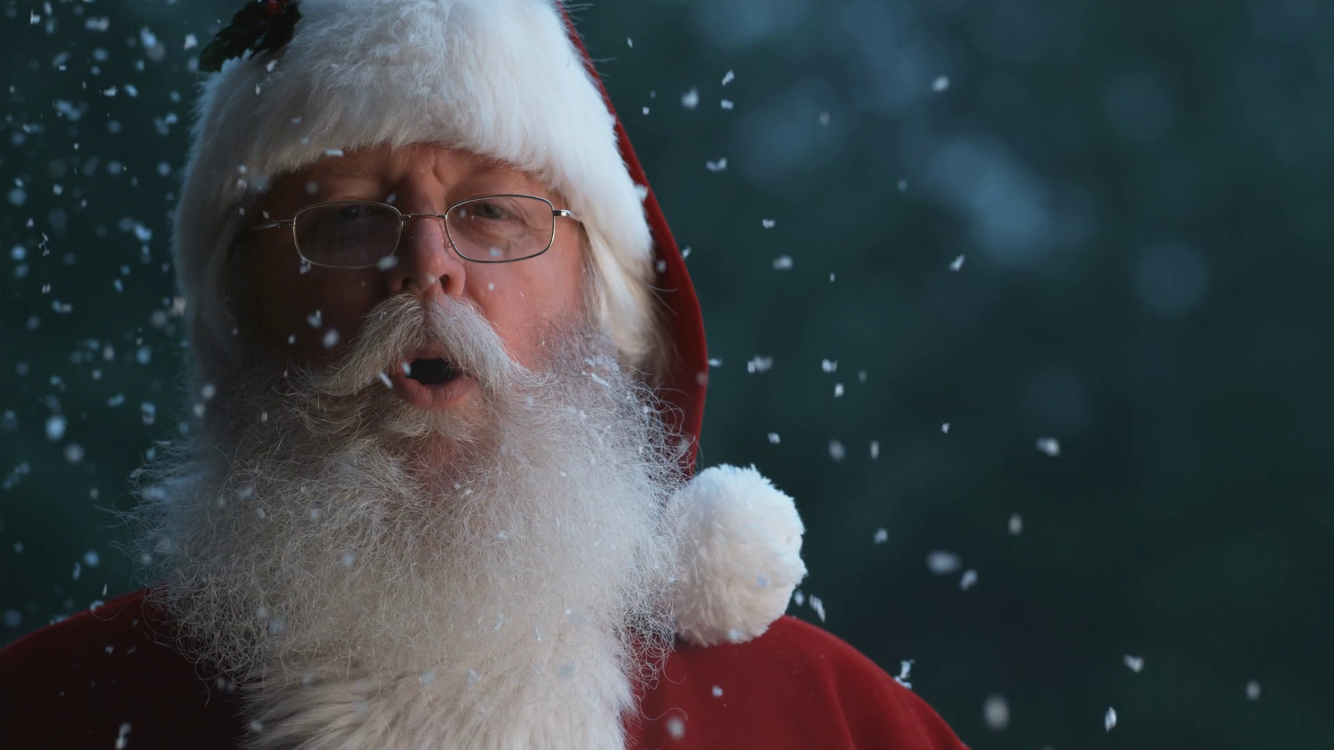 Santa Claus With Snow Falling In Slow Motion Stock Footage SBV ...