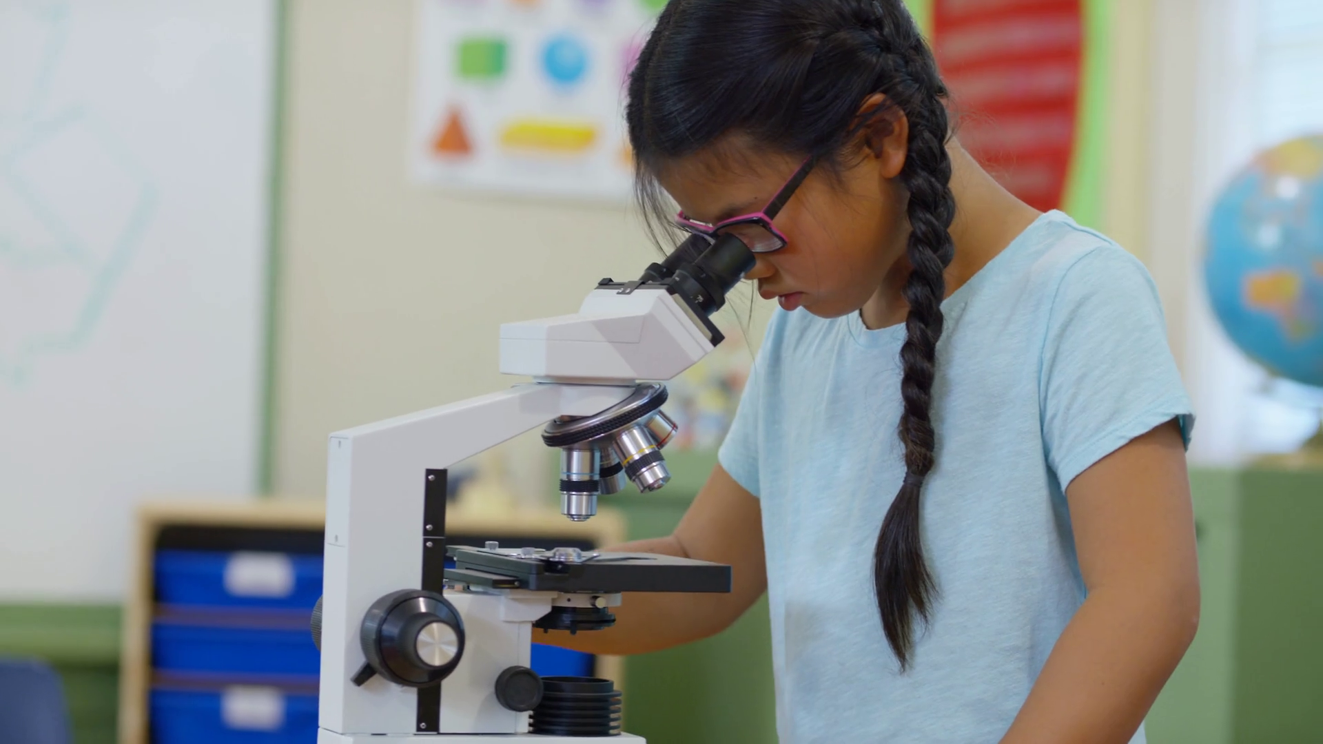 Young Student In School Classroom Exploring Stock Footage SBV-347619803 ...