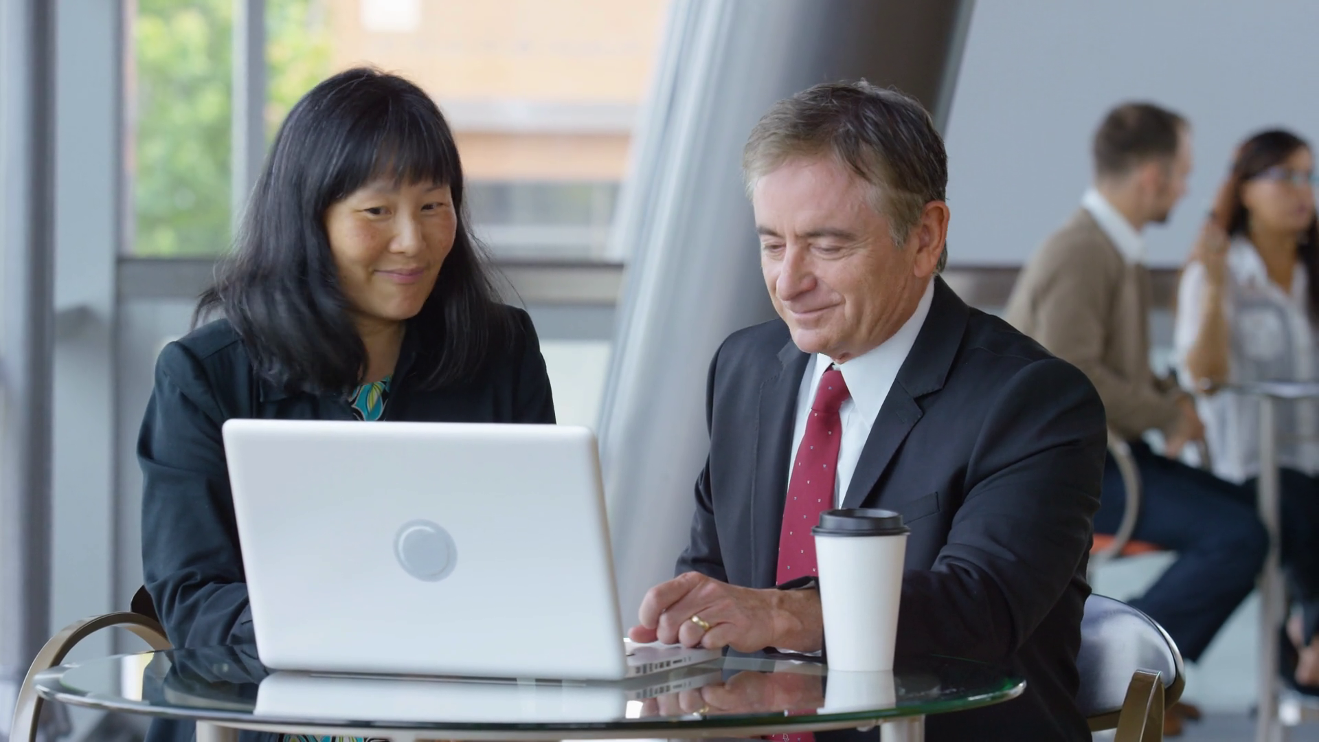 Two Professionals Meet Use Laptop Stock Footage SBV-347623696 - Storyblocks