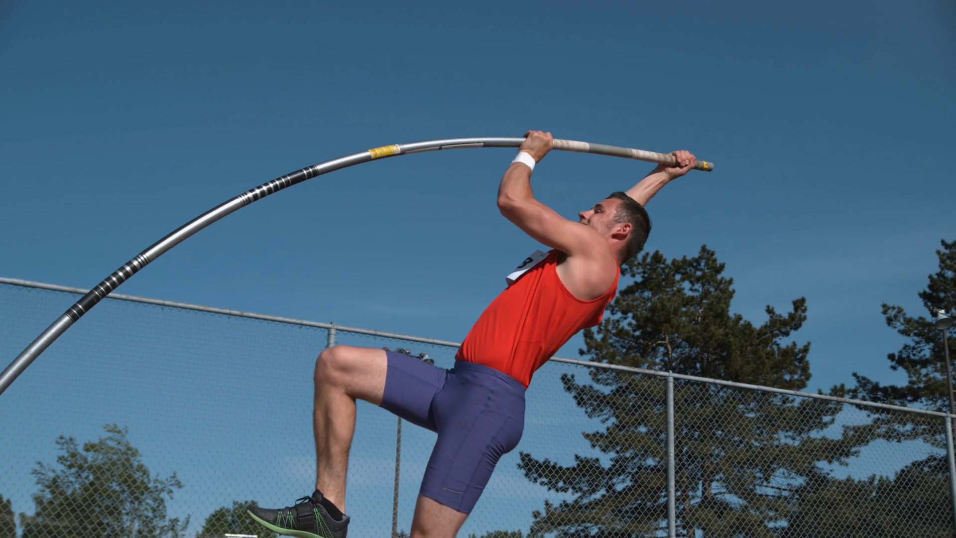 Track Athlete Doing Pole Vault In Super Slow Stock Footage SBV ...